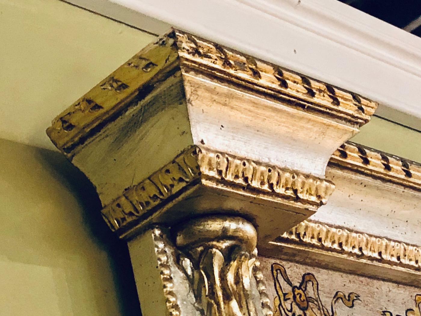 La Barge - Italian Console Mirror Having Silver Leaf Eglomise Design by ...