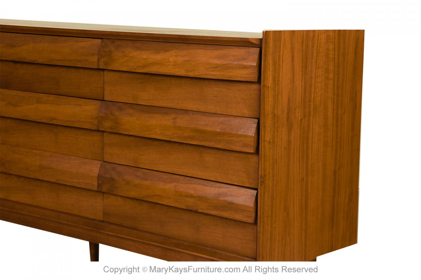Lane Furniture - Midcentury Lane Walnut First Edition Triple Dresser