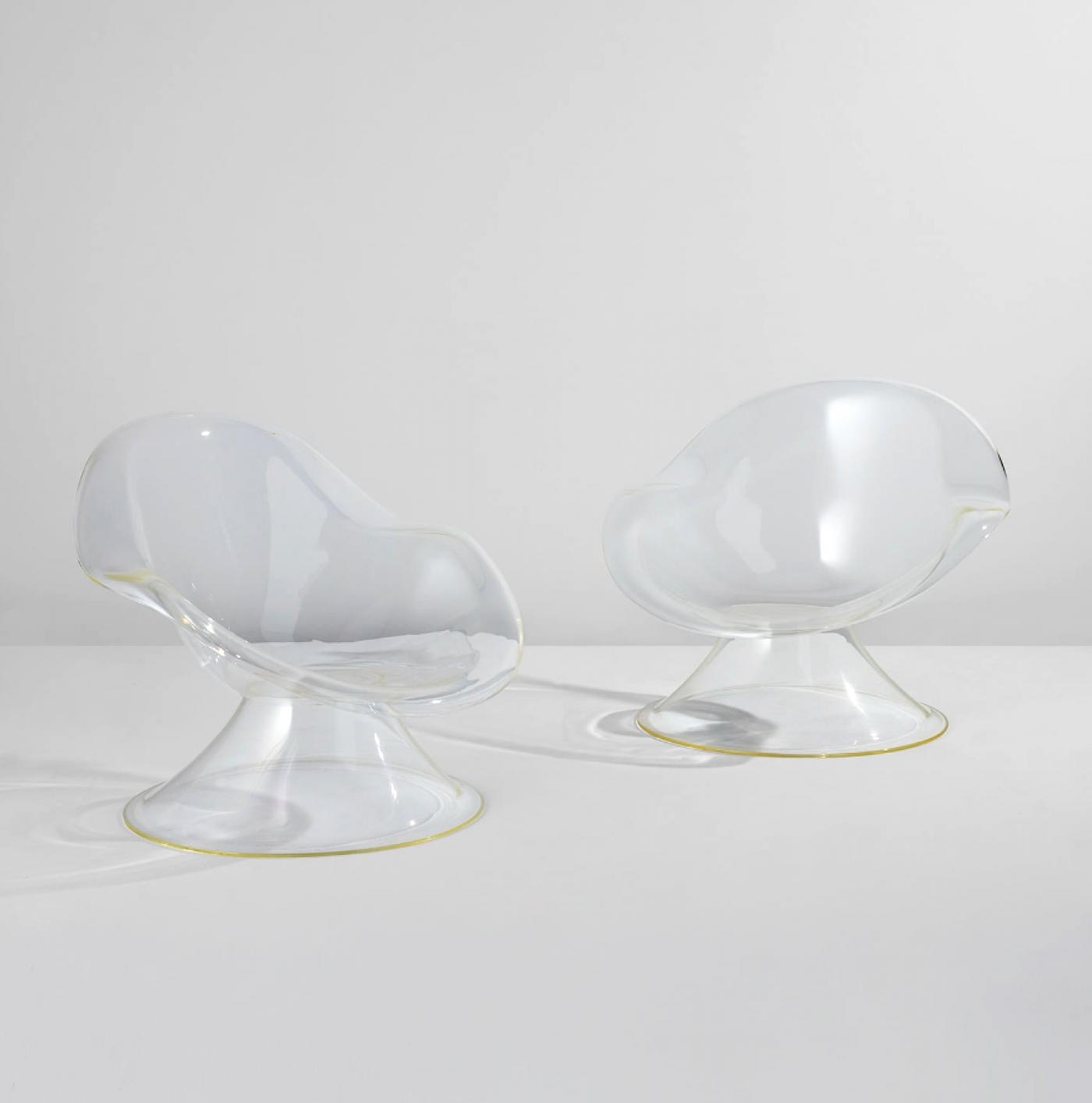 Laverne International - Pair Daffodil Lounge Chairs by Erwin & Estelle ...