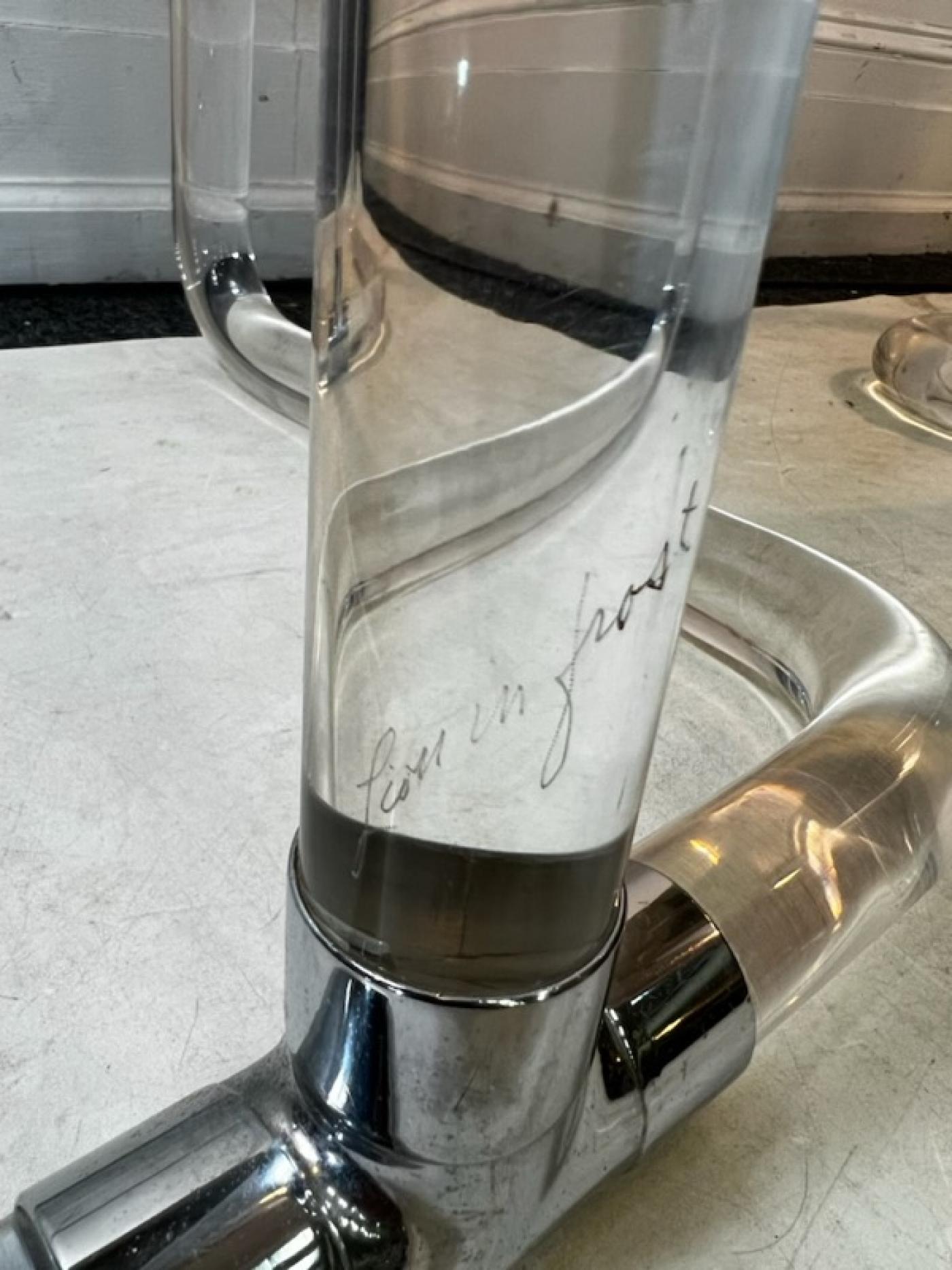 Lion in Frost - SUITE OF FOUR EXCEPTIONAL LUCITE BAR STOOLS SIGNED LION ...