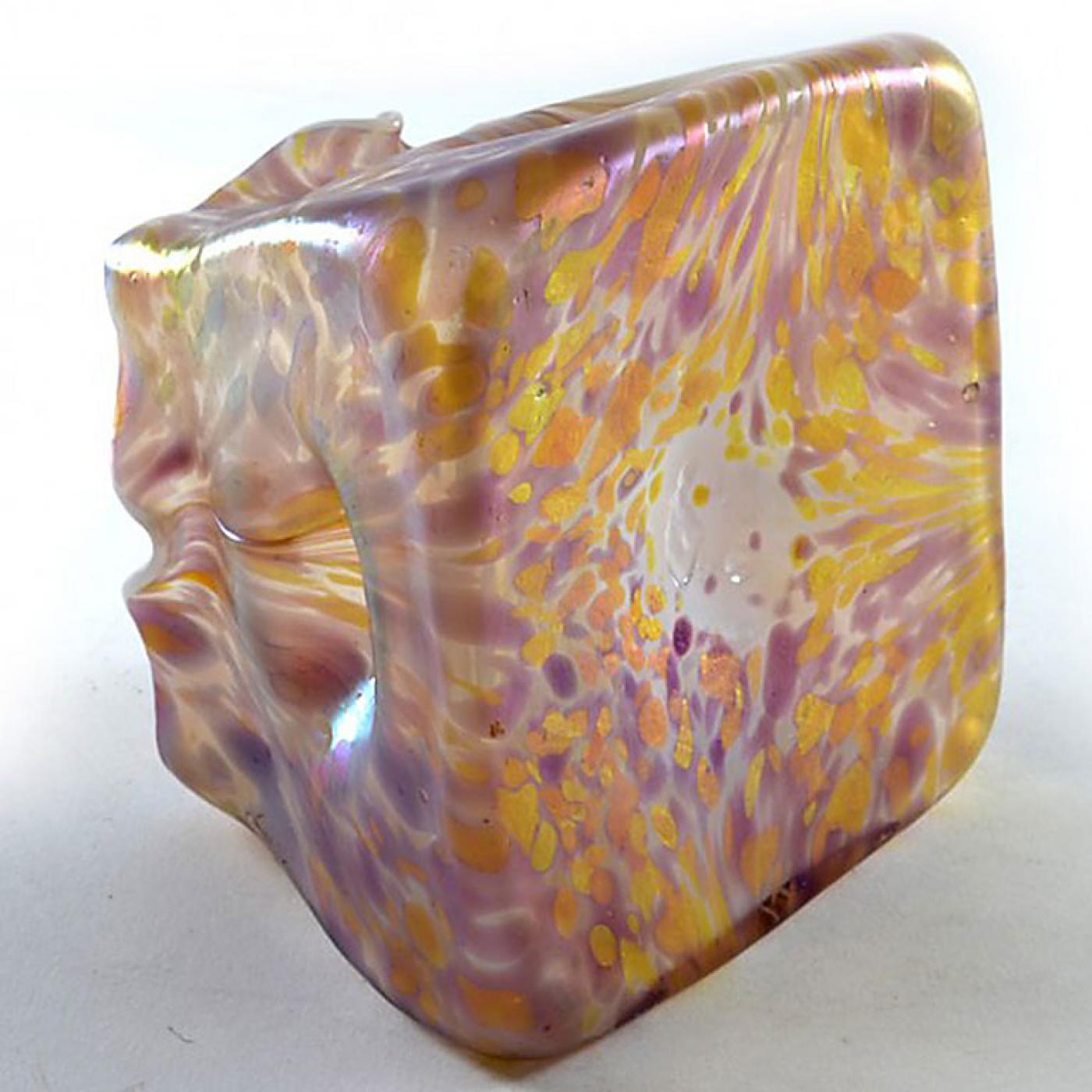 Loetz - Art Nouveau Iridescent Oil Spot Glass Dimpled Vase