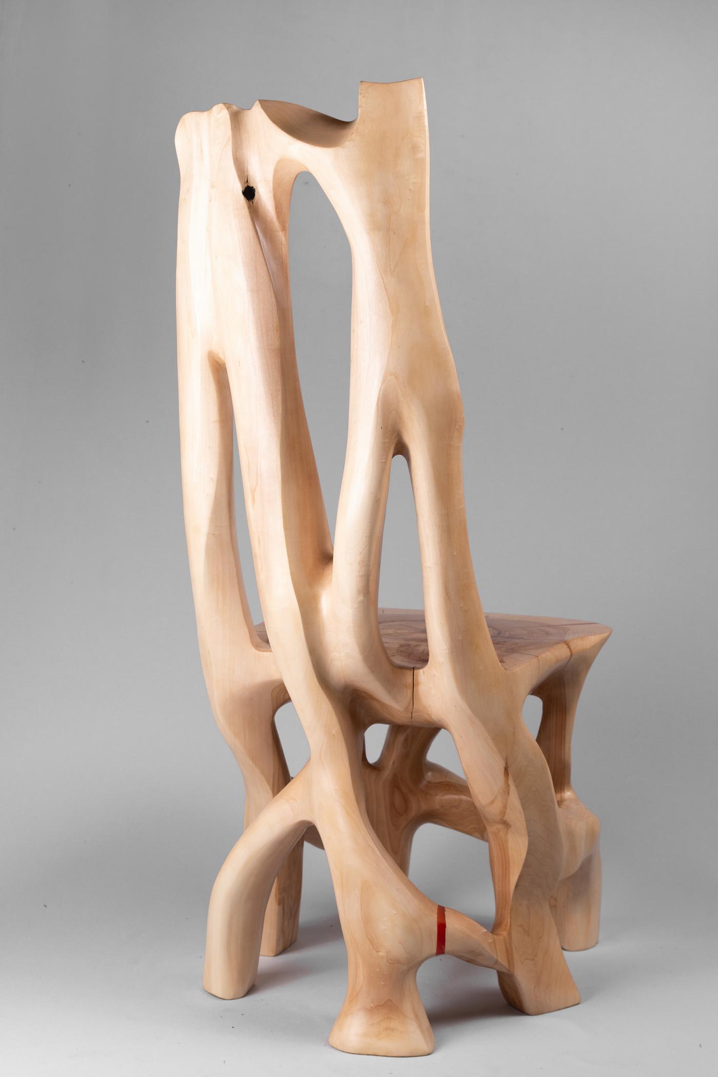 Logniture - Chair, Functional sculpture Carved From Single Piece of Wood