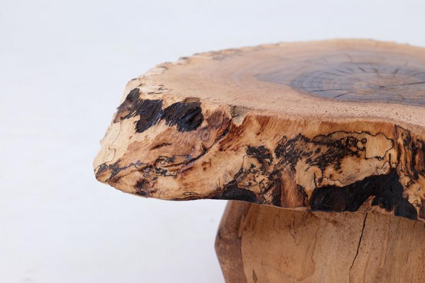 Logniture - Organic, Live-Edge, Side Table, Walnut, Handmade