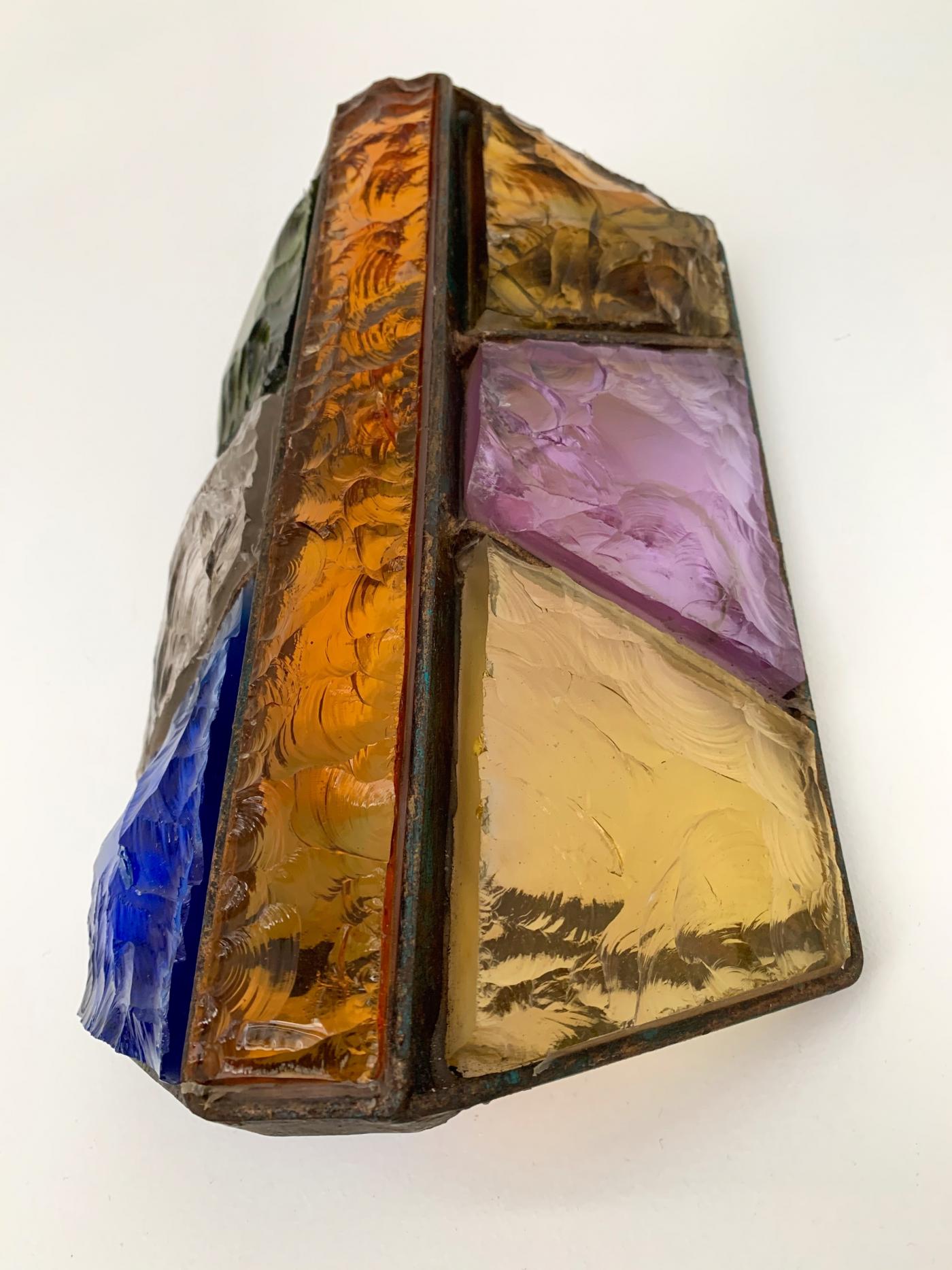 Longobard - Sconce Hammered Glass and Metal by Longobard, Italy, 1970s