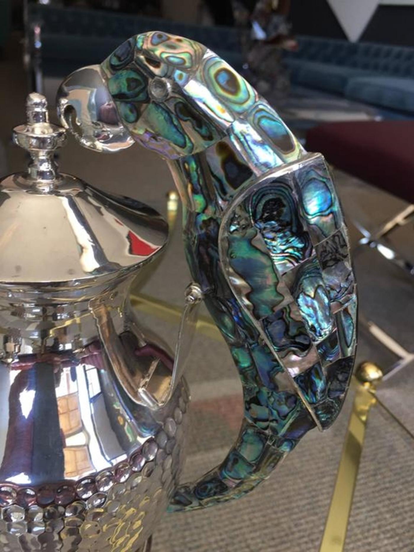 Los Castillo - Tea Service Set in Silver and Abalone by Los Castillo