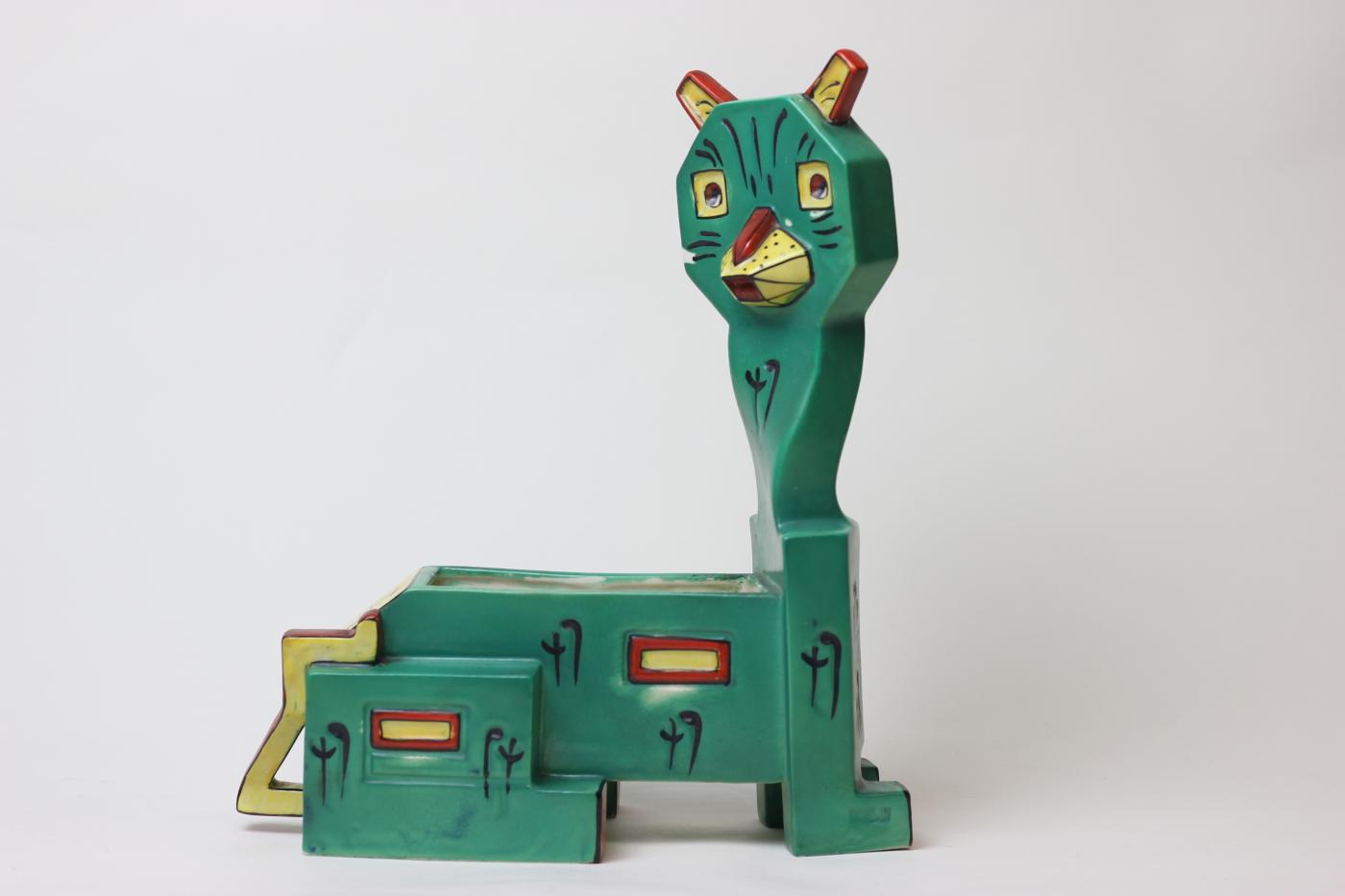 Louis Wain - Cubist Ceramic Sculpture of Cat by Louis Wain, 1914, England