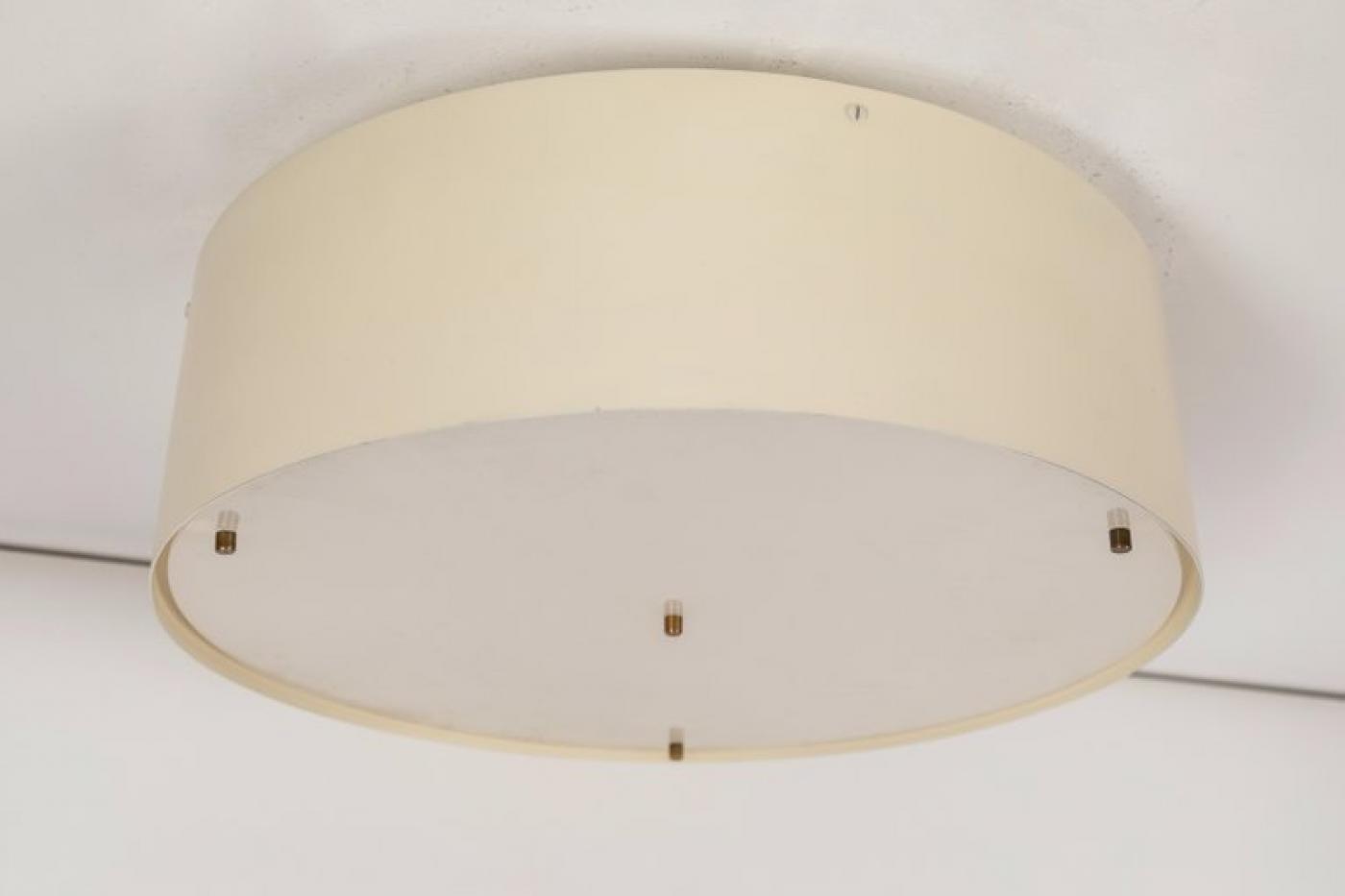 Luminalite - Large 1950s Jacques Biny Wall or Ceiling Light for Luminalite