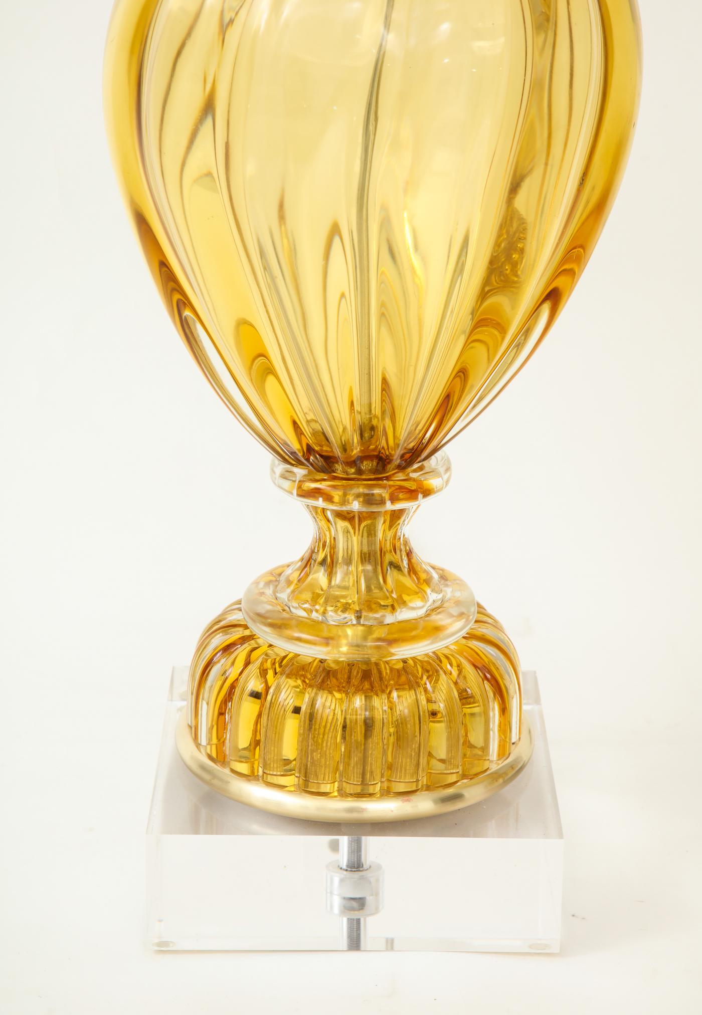 Marbro Lamp Company - Marbro Amber Murano Glass Lamps
