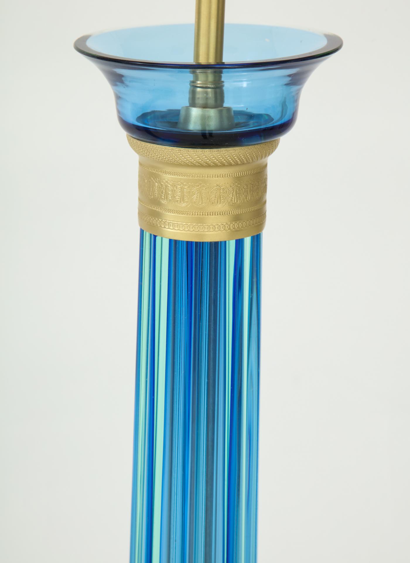 Marbro Lamp Company - Marbro Carribean Blue Murano Glass Lamps