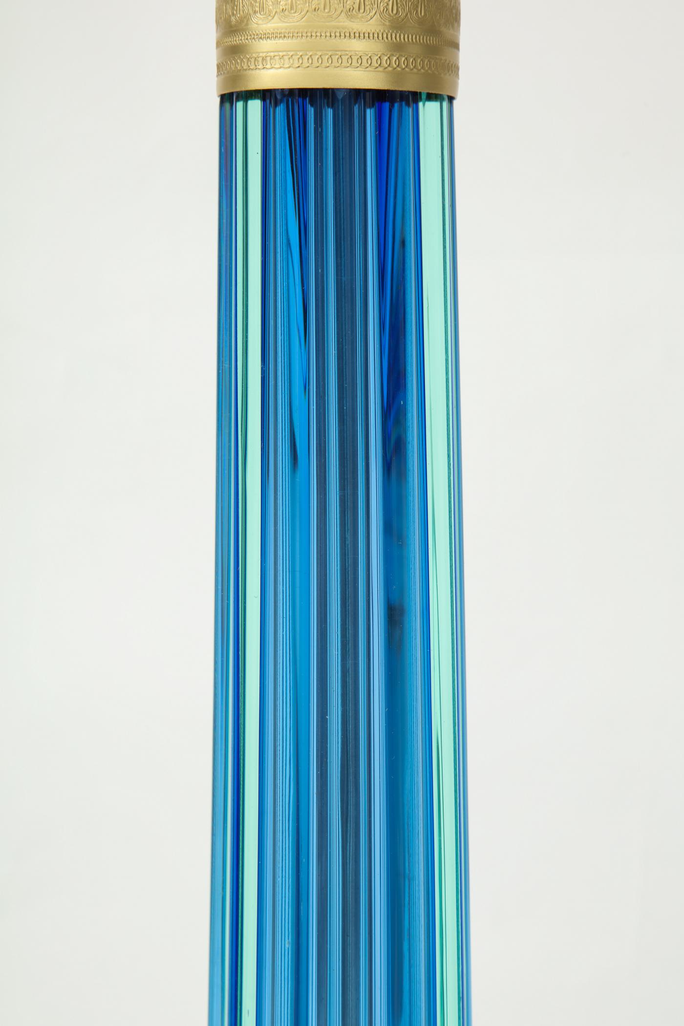 Marbro Lamp Company - Marbro Carribean Blue Murano Glass Lamps