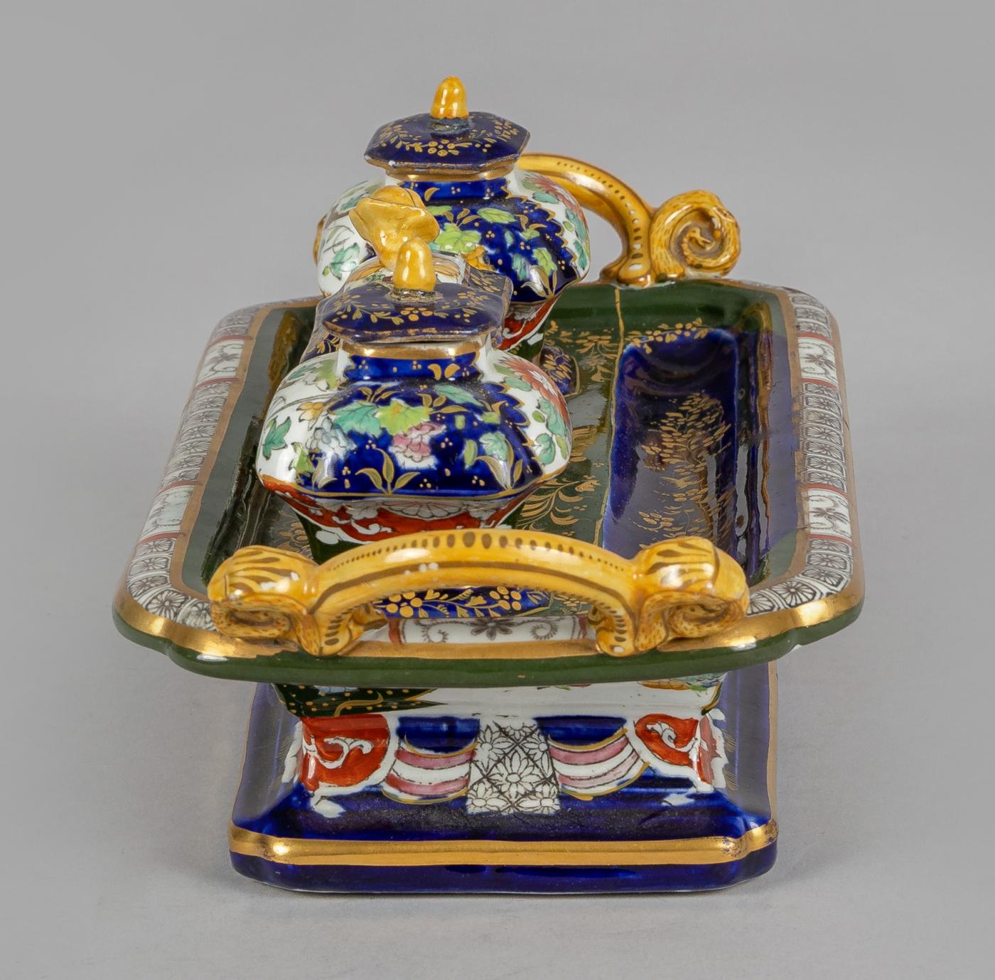 Mason's - Mason's Ironstone China Inkstand, Circa 1830