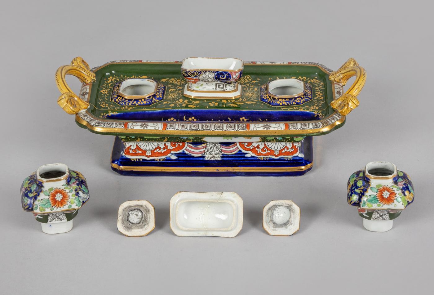 Mason's - Mason's Ironstone China Inkstand, Circa 1830
