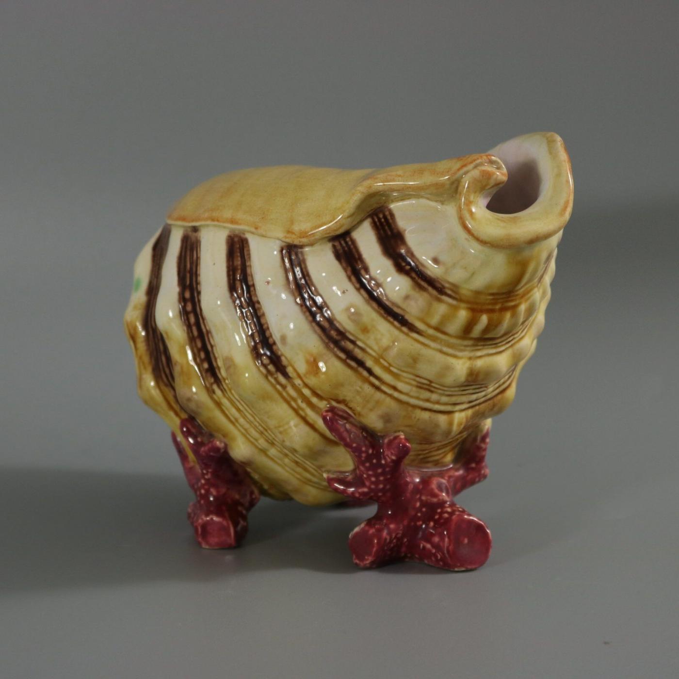 Minton - Minton Majolica Volute Shell Spoon Warmer