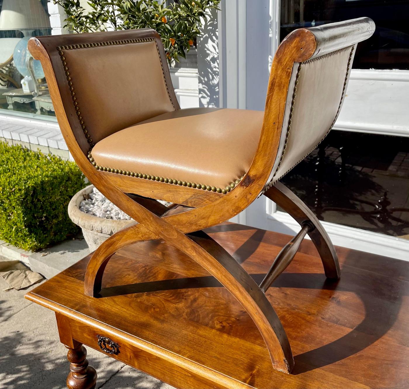 Minton-Spidell - Minton Spidell Carved Walnut Gondola Bench