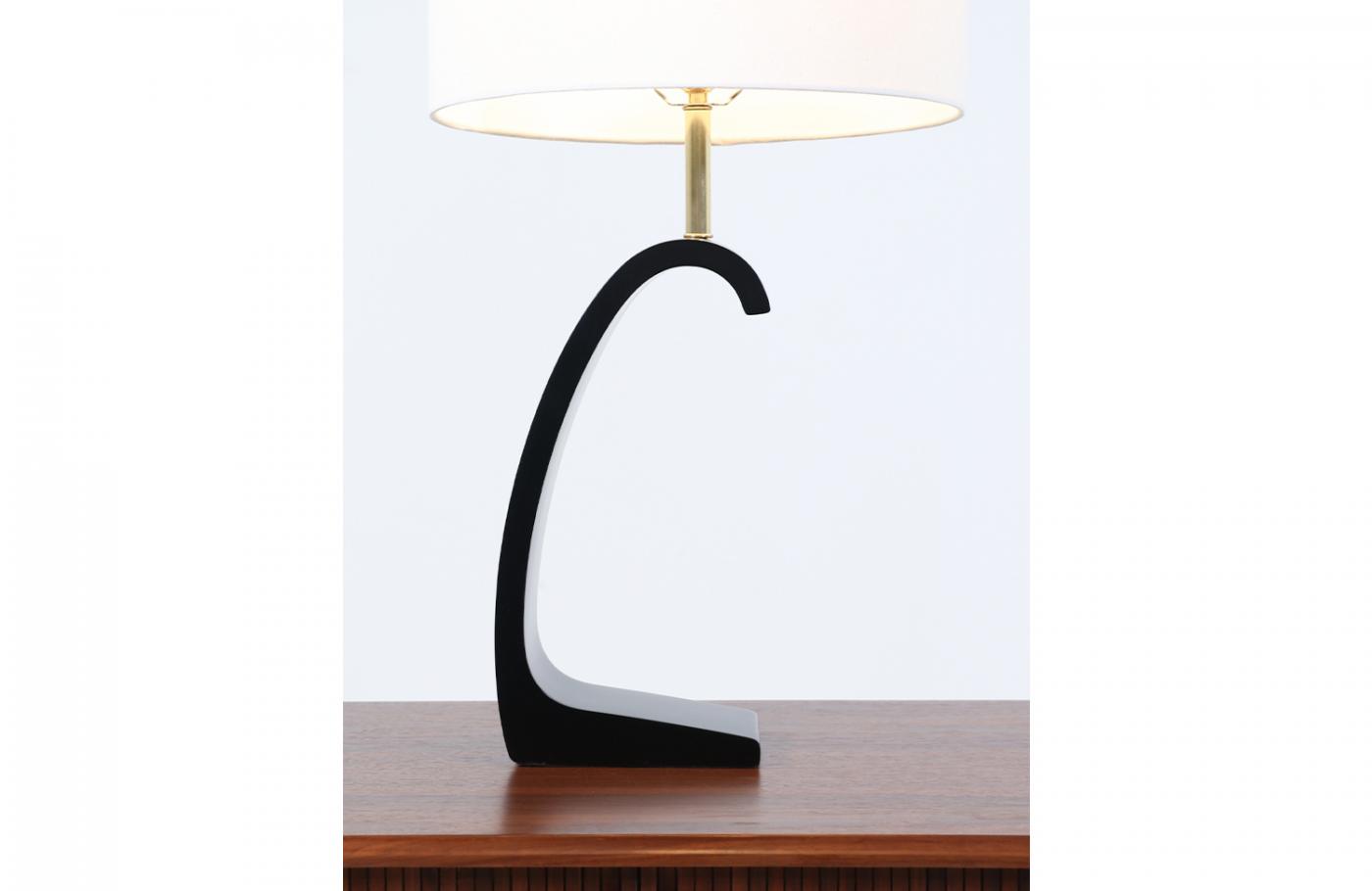 Modeline - California Modern Sculpted Ebony Table Lamp by Modeline of CA