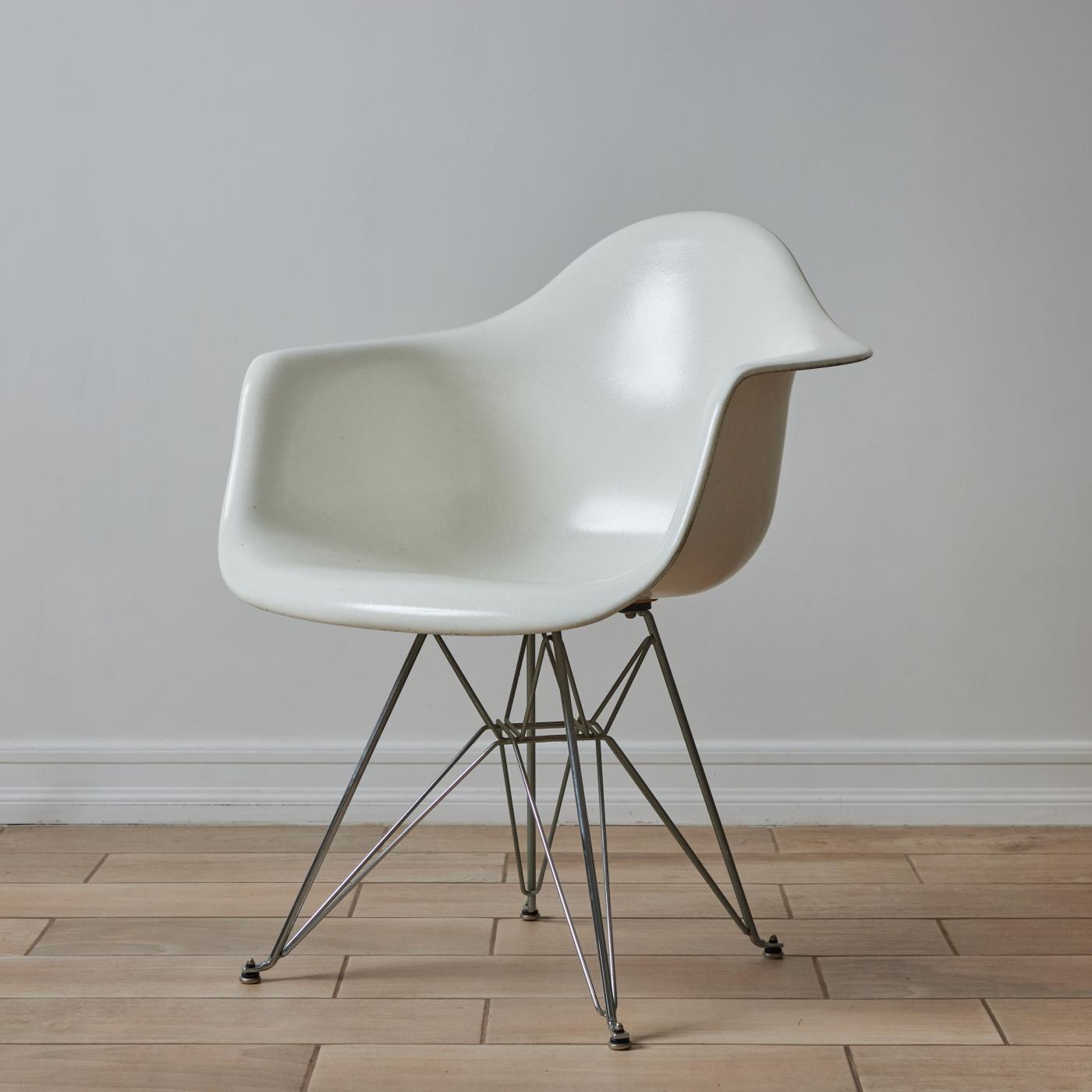 Modernica - Modernica Case Study White Fiberglass Arm Shell Chair with ...
