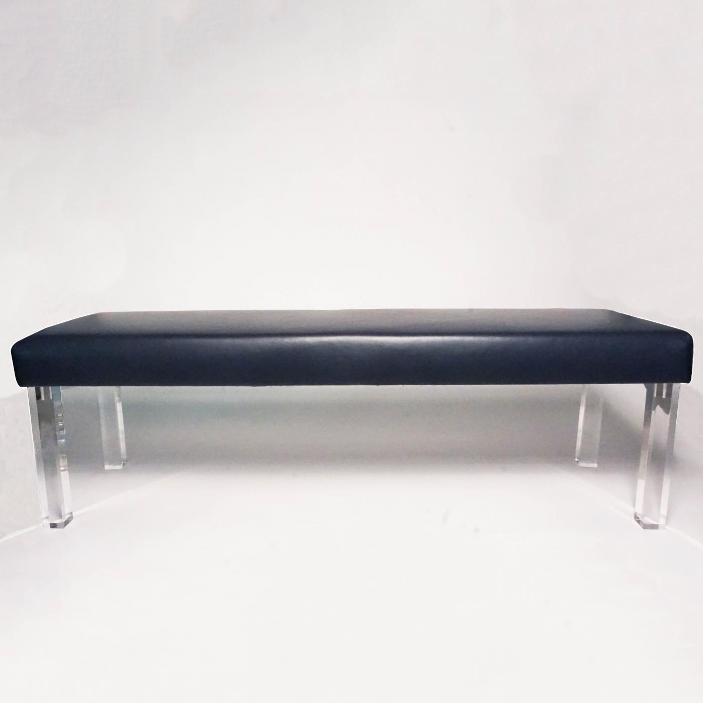 Montage - Modern Prism Bench in Navy Leather