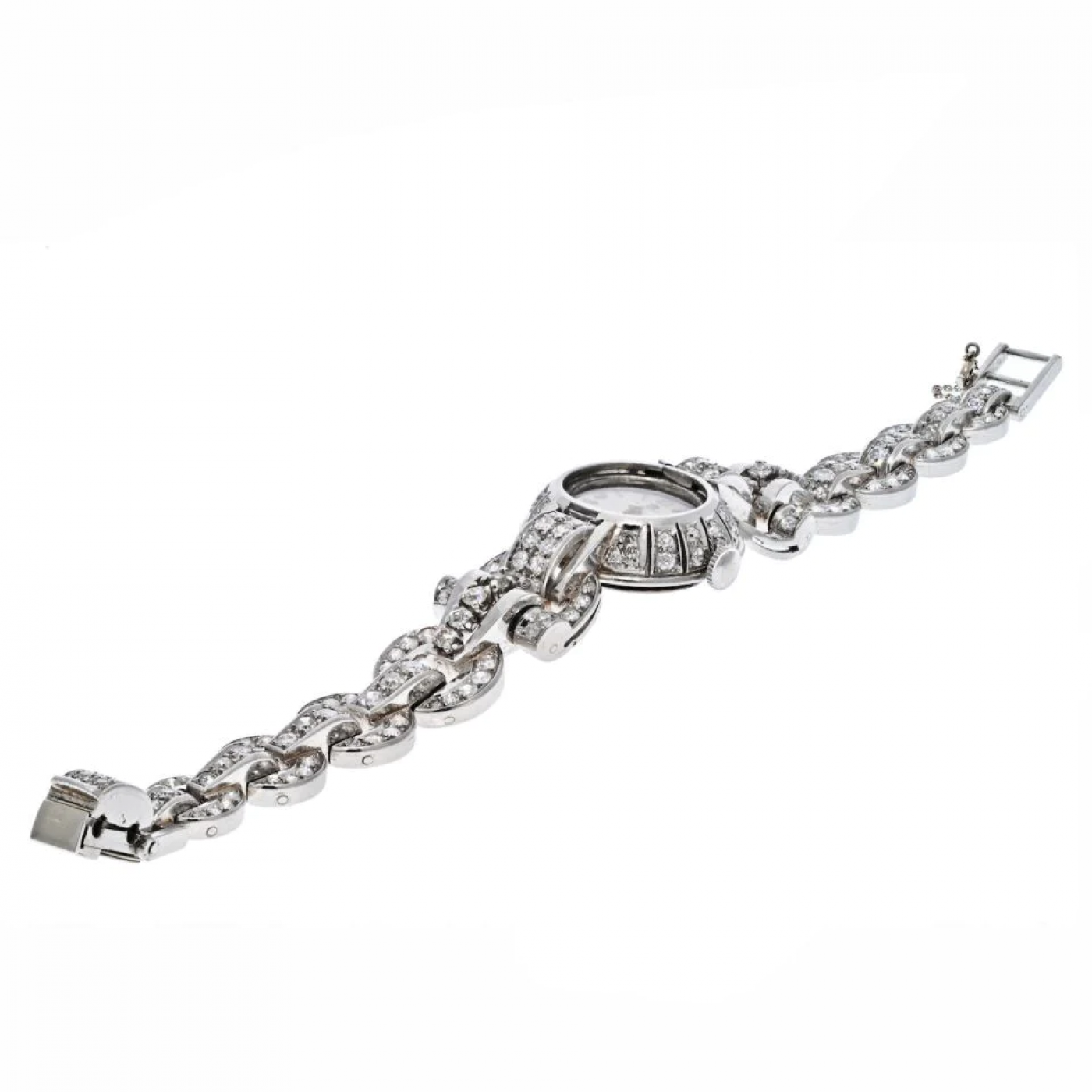 Omega - OMEGA PLATINUM 1940'S LADIES 12 CARAT OLD CUT DIAMOND WATCH