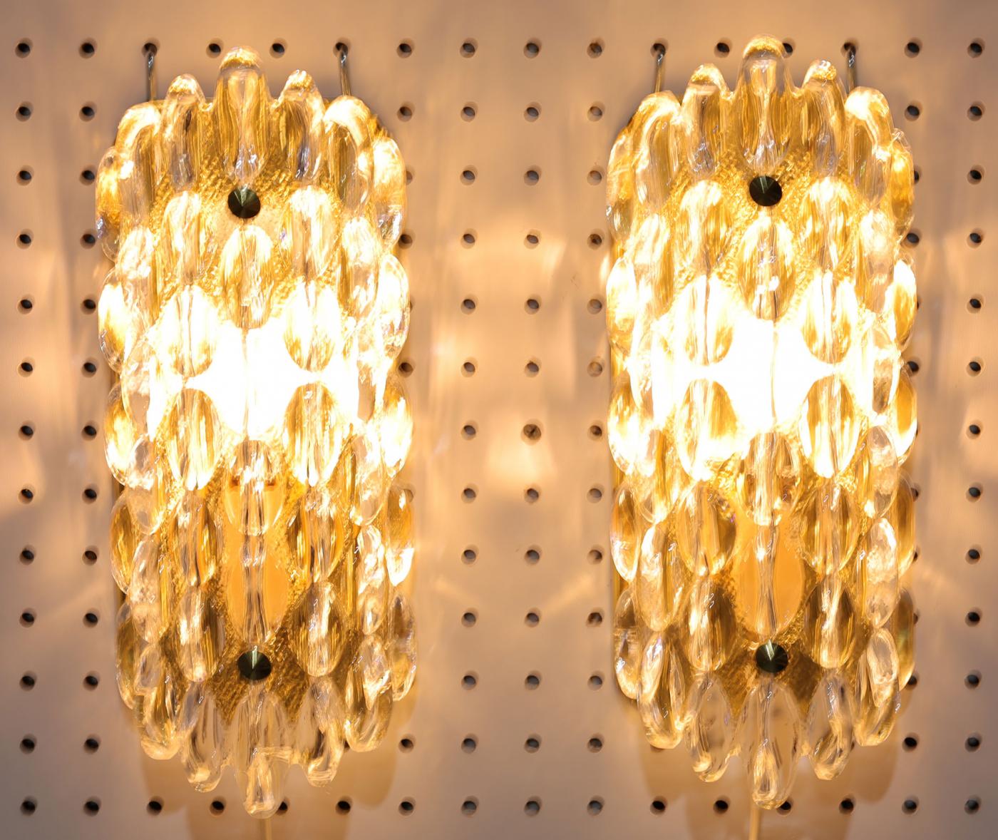 Orrefors - Karl Fagerland for Orrefors Bubble Crystal Wall Sconces