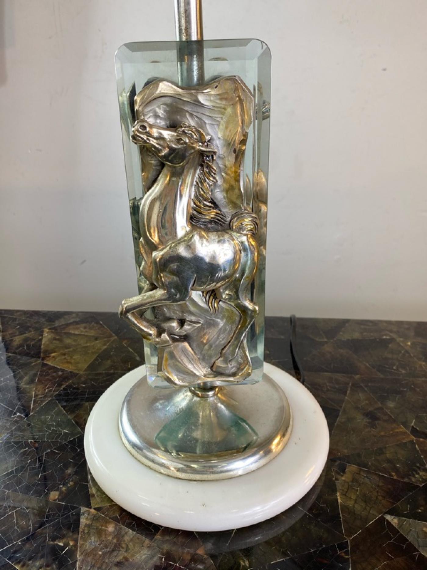 Ottaviani - EXCEPTIONAL SILVER ,MURANO GLASS AND MARBLE LAMP BY OTTAVIANI