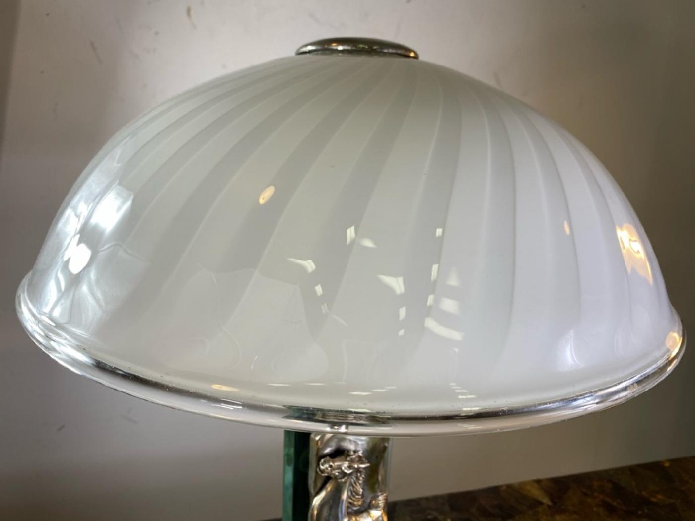 Ottaviani - EXCEPTIONAL SILVER ,MURANO GLASS AND MARBLE LAMP BY OTTAVIANI