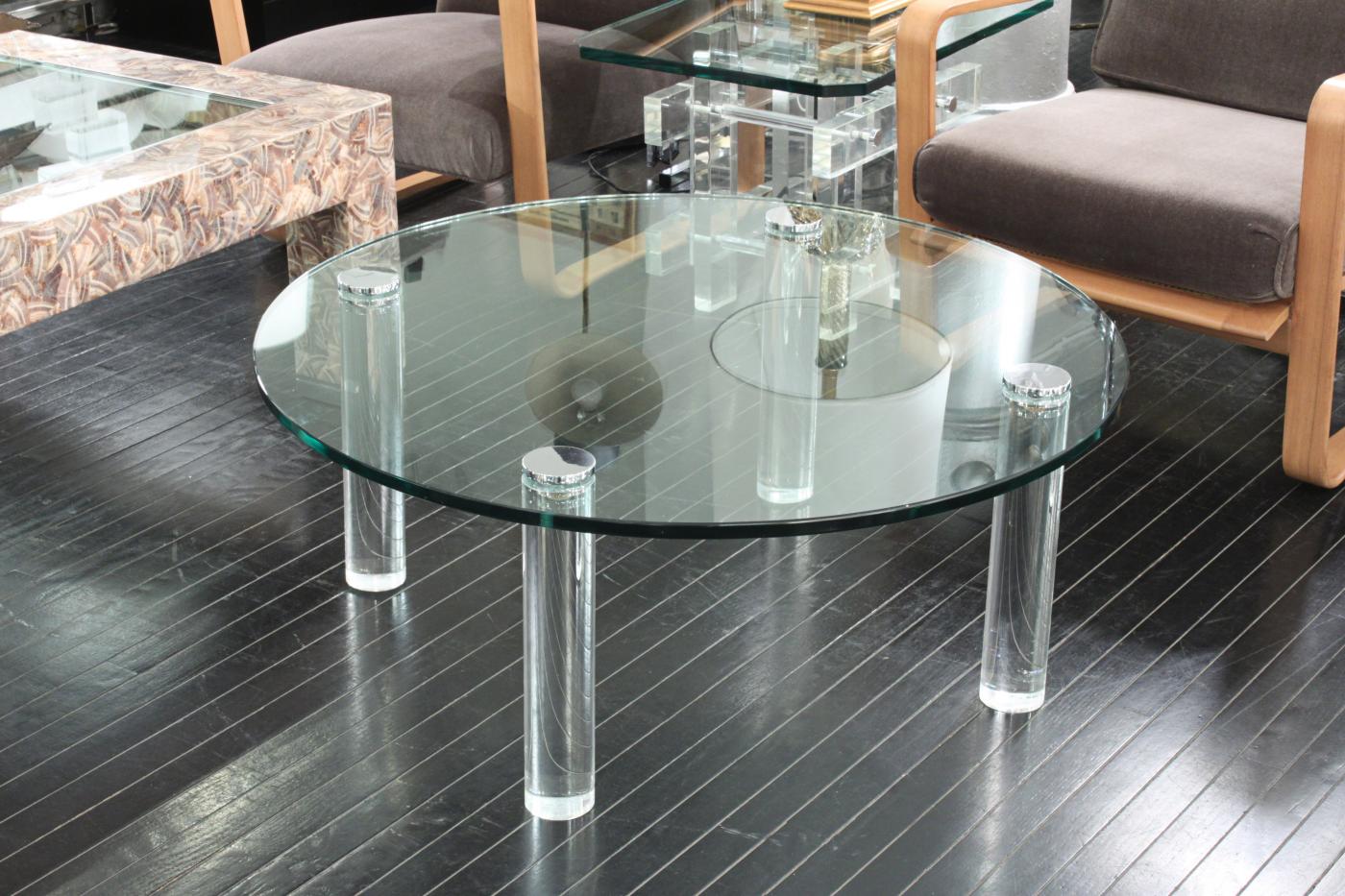 Pace Collection - Coffee Table with Lucite Legs by Pace Collection