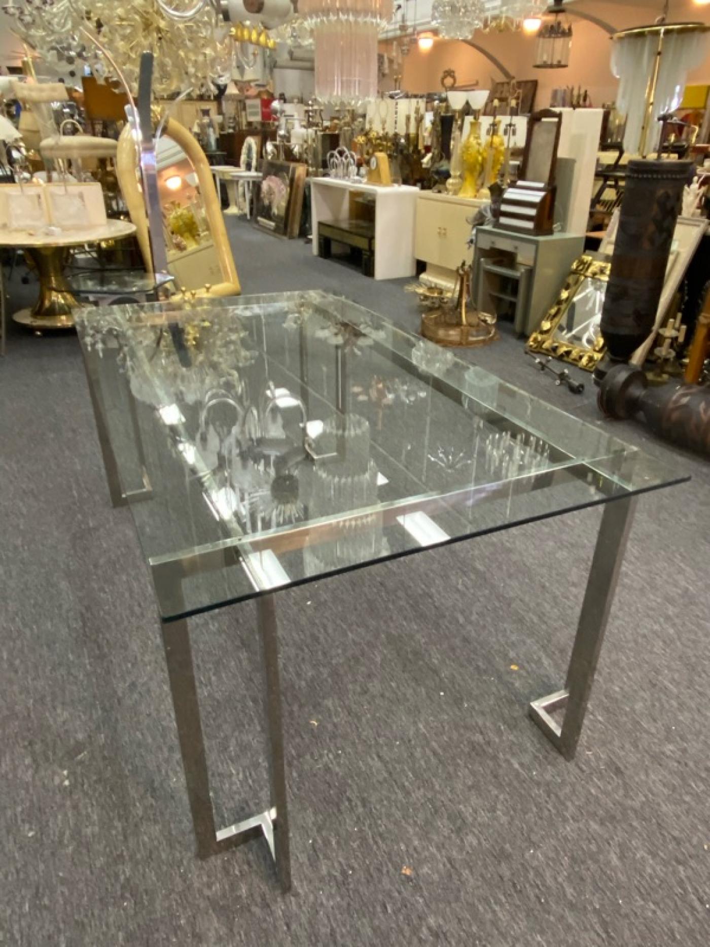 Pace Collection - MODERNIST SQUARE TUBULAR DINING TABLE BY PACE