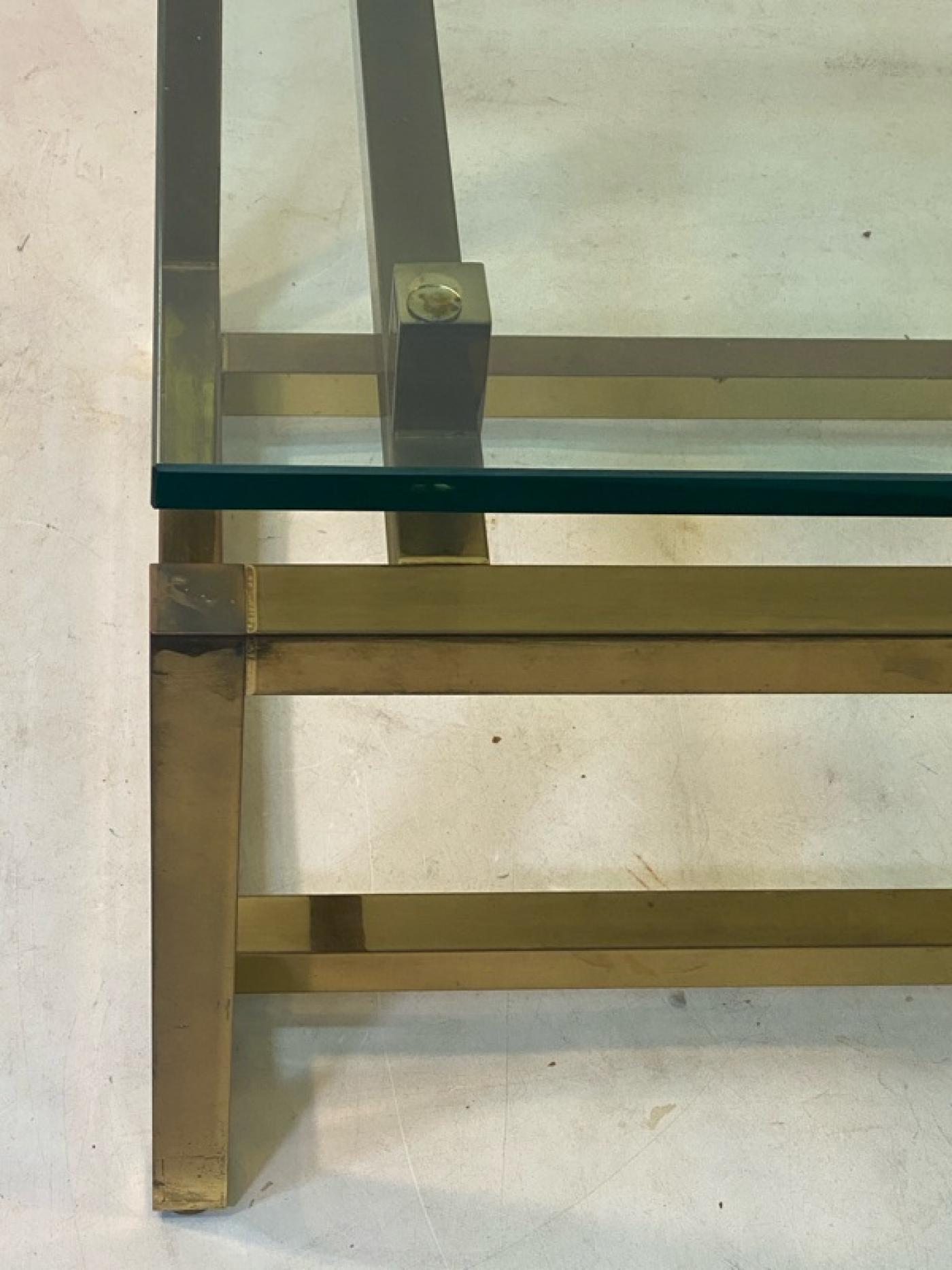 Pace Collection - MODERNIST TUBULAR BRASS FRAME COFFEE TABLE BY PACE