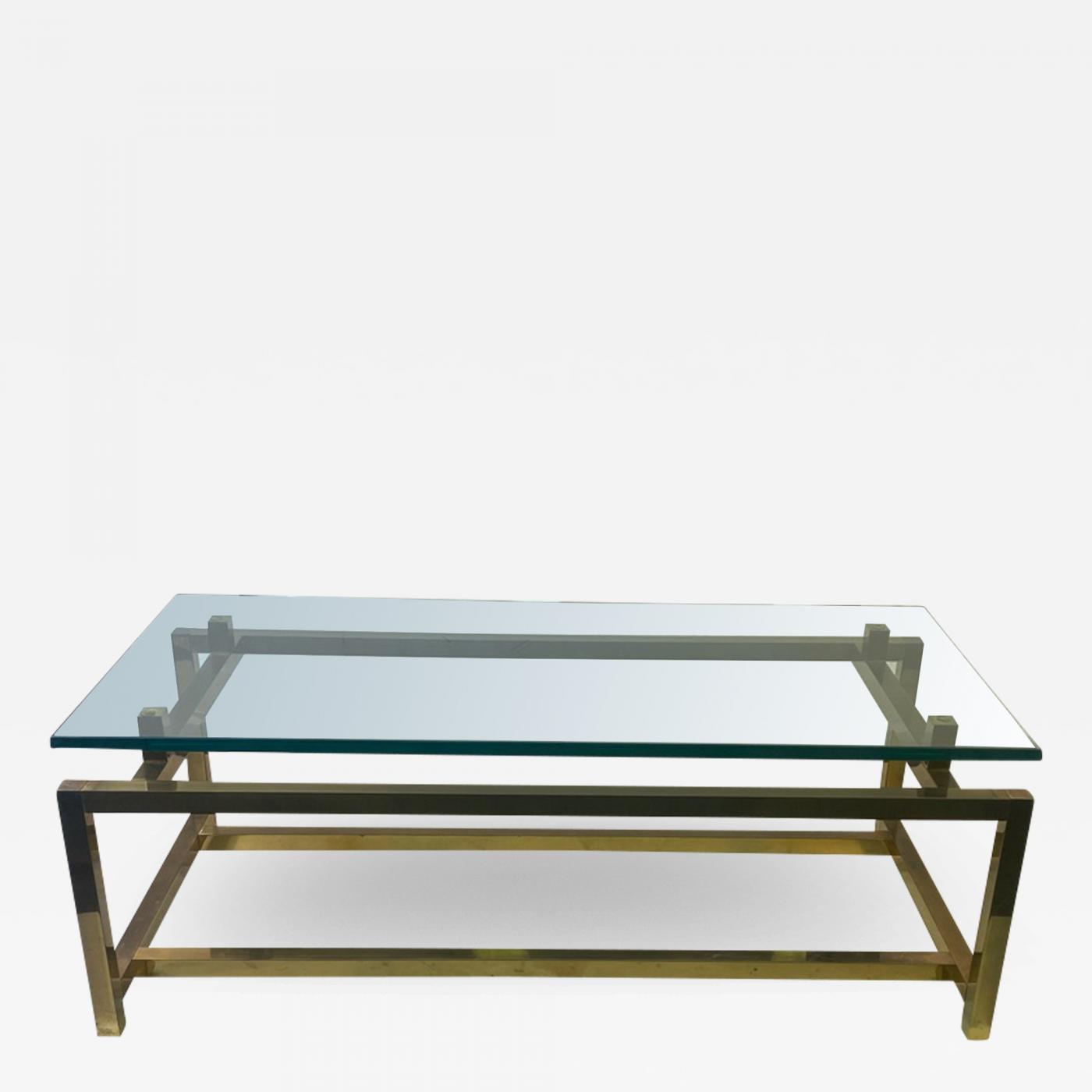 Pace Collection - MODERNIST TUBULAR BRASS FRAME COFFEE TABLE BY PACE