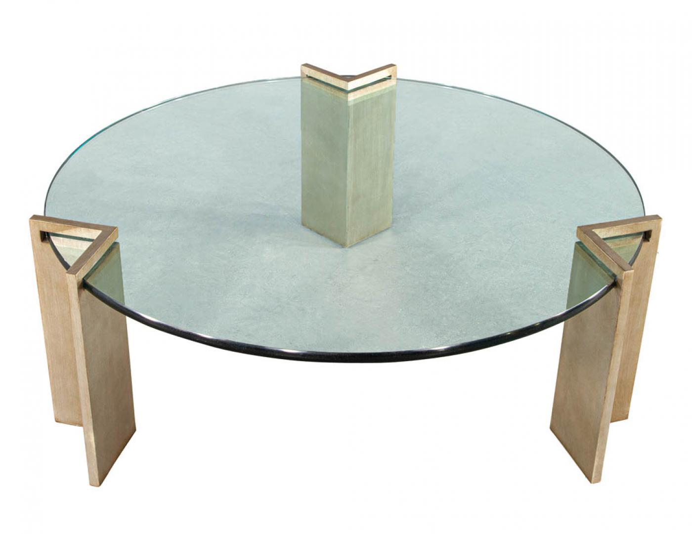 Pace Collection - Modern Round Metal and Glass Coffee Table by PACE ...