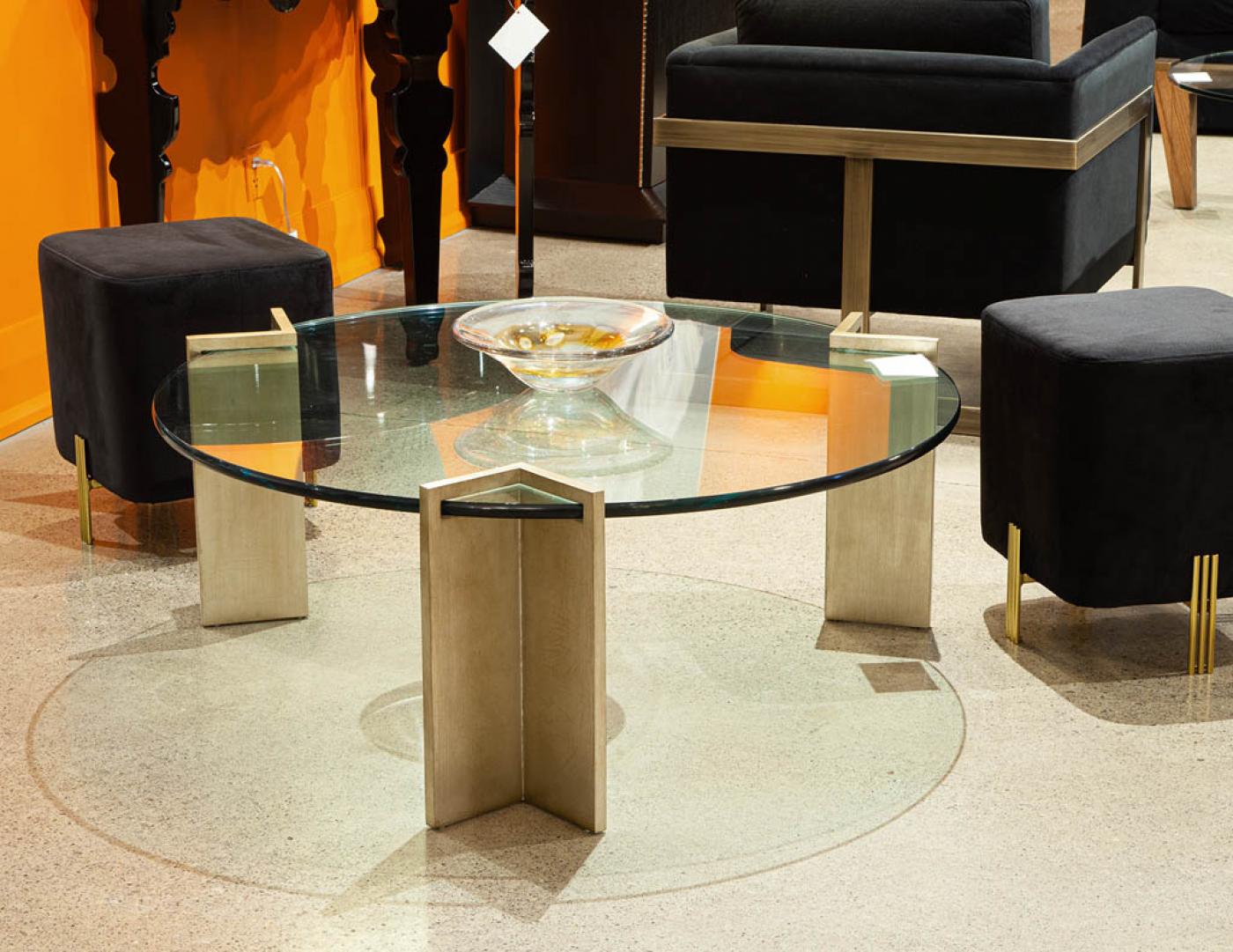 Pace Collection - Modern Round Metal and Glass Coffee Table by PACE ...