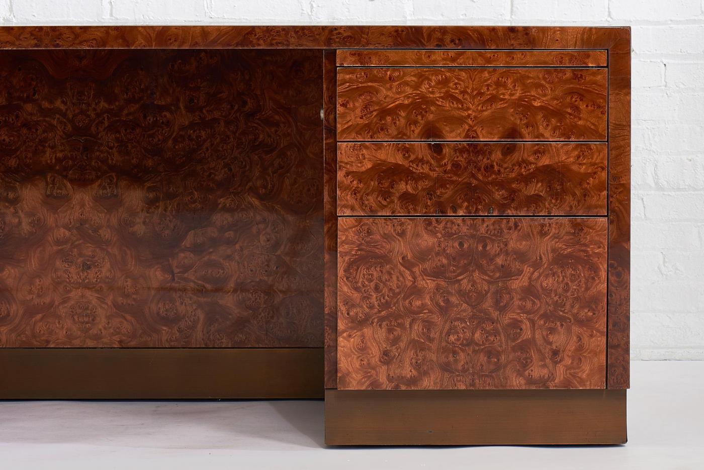 Pace Collection - Pace Burl Wood Executive Desk, 1970