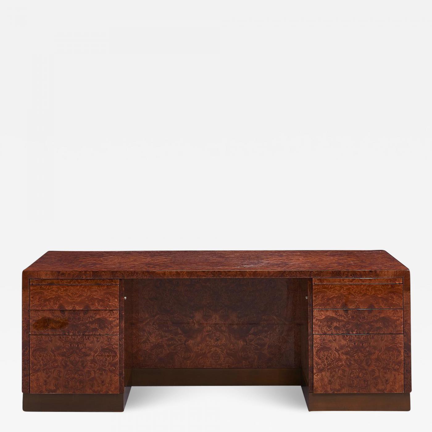 Pace Collection - Pace Burl Wood Executive Desk, 1970