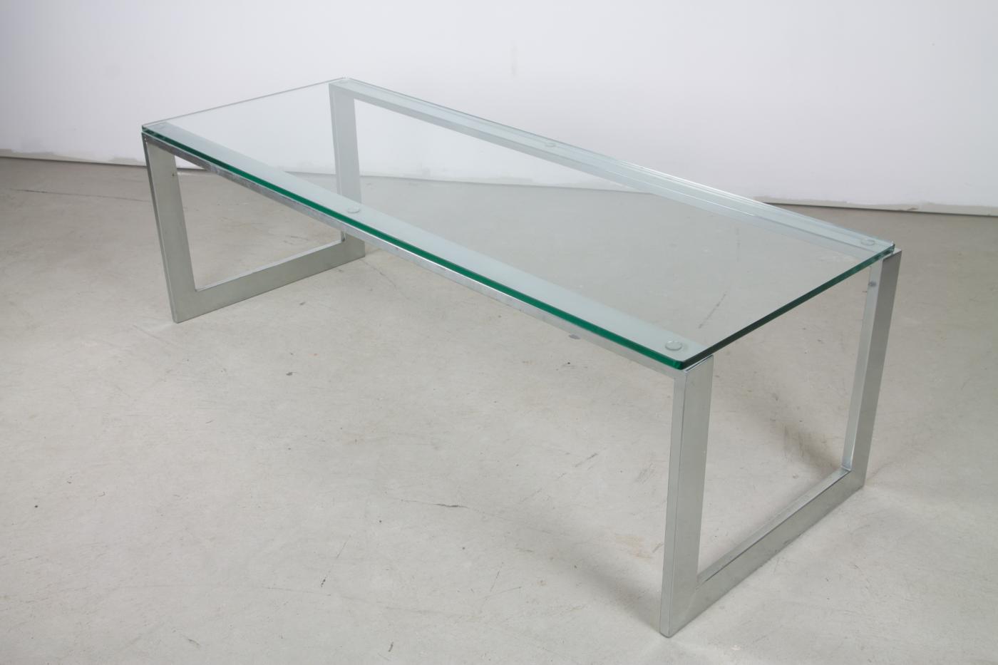 Pace Collection - Pace Collection Chrome and Glass Cocktail Table