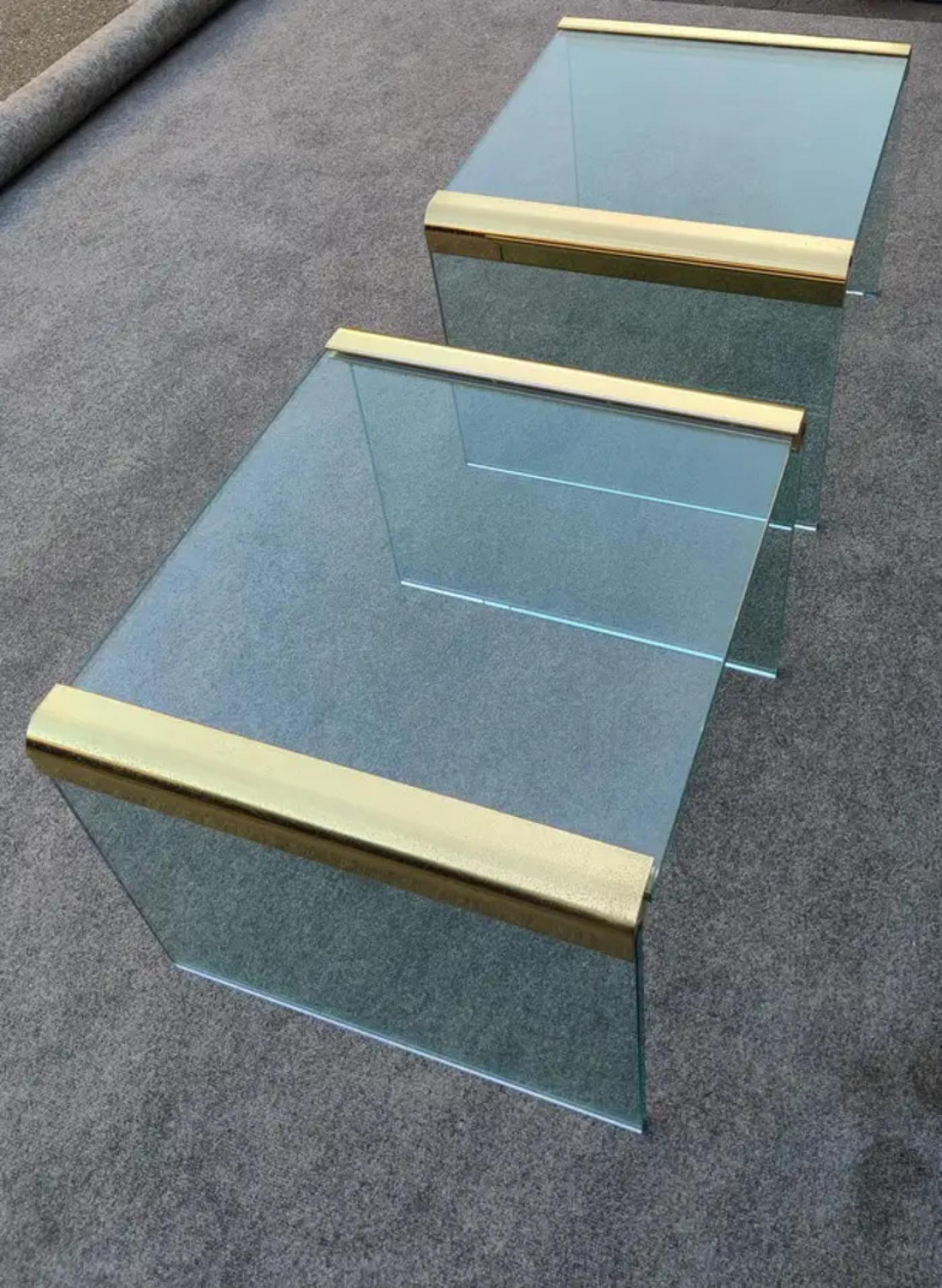 Pace Collection - Pair of Pace Furniture Leon Rosen Brass and Glass ...