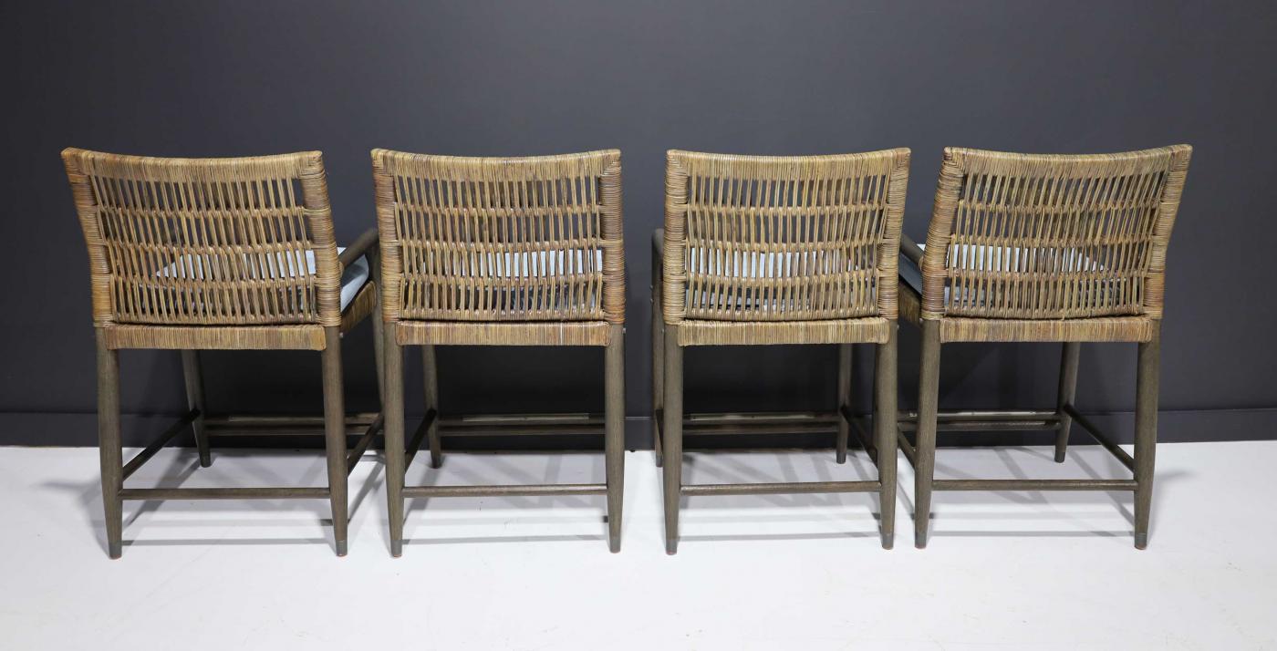 Palacek - Set of Four Palacek "Navarro" Counter Height Bar Stools