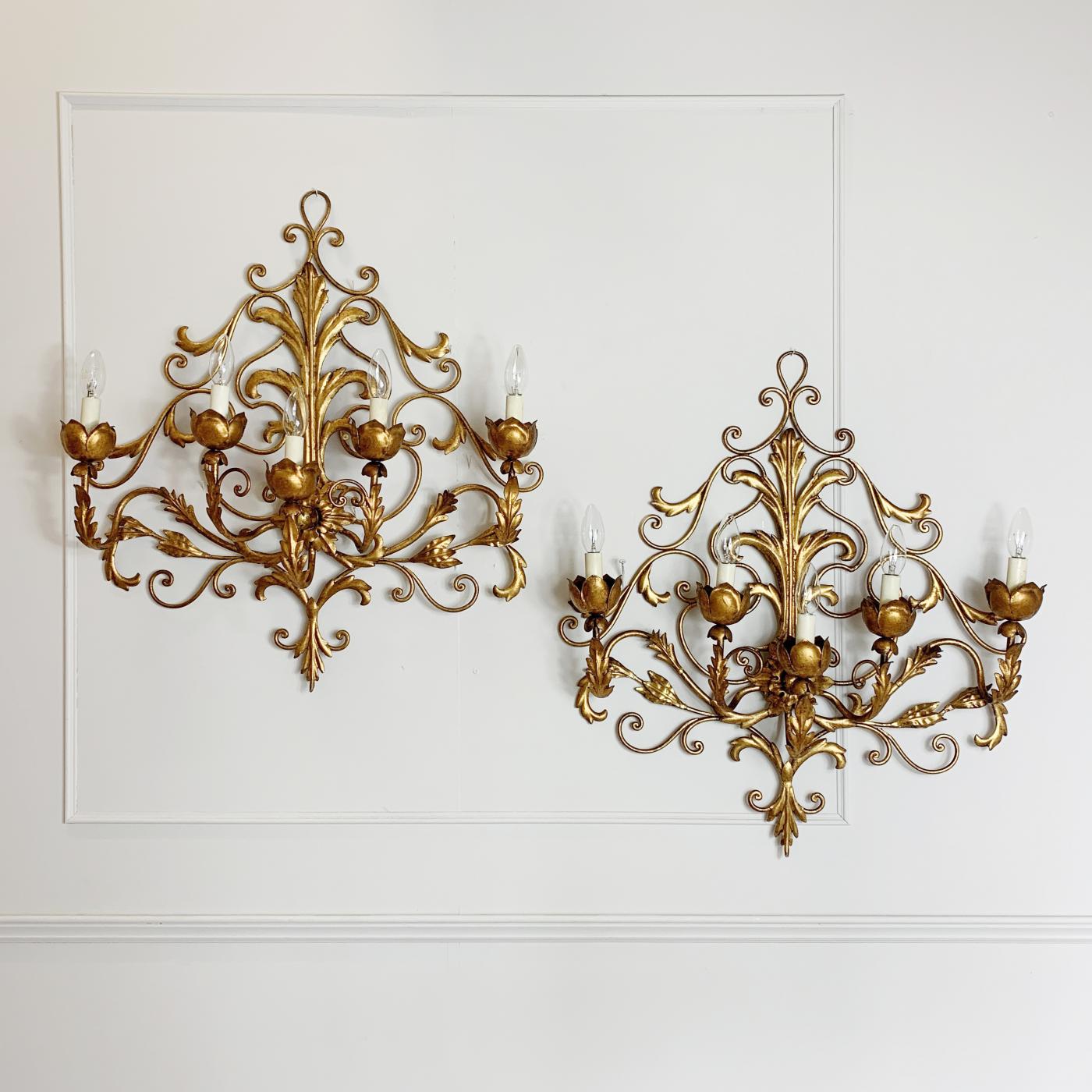 Palladio - PAIR OF LARGE PALLADIO WALL SCONCE'S, ITALY 1960'S
