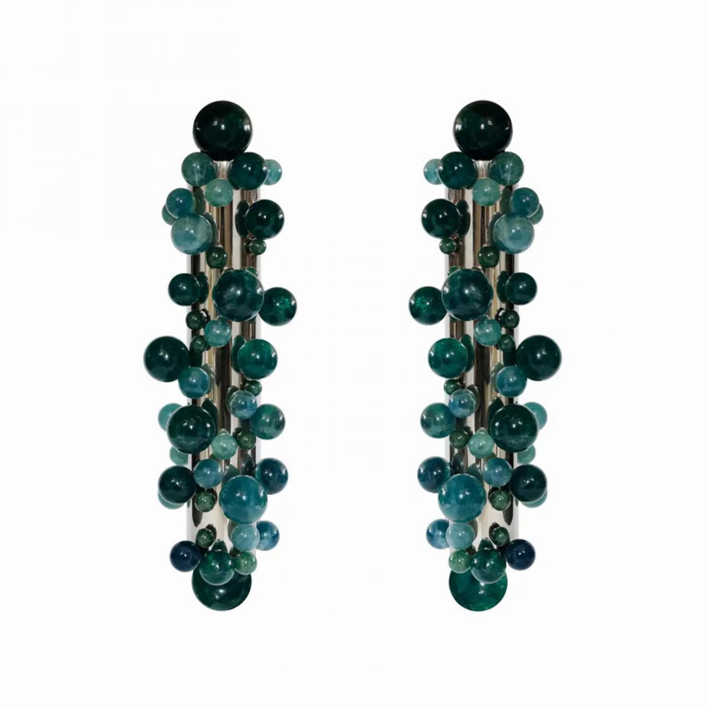 Phoenix Gallery Bespoke - Green Quartz Bubble Sconces by Phoenix