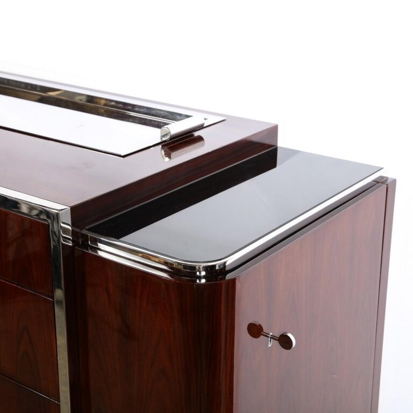 Ralph Lauren - Book-matched Santos Rosewood & Nickeled Bronze Duke Bar ...