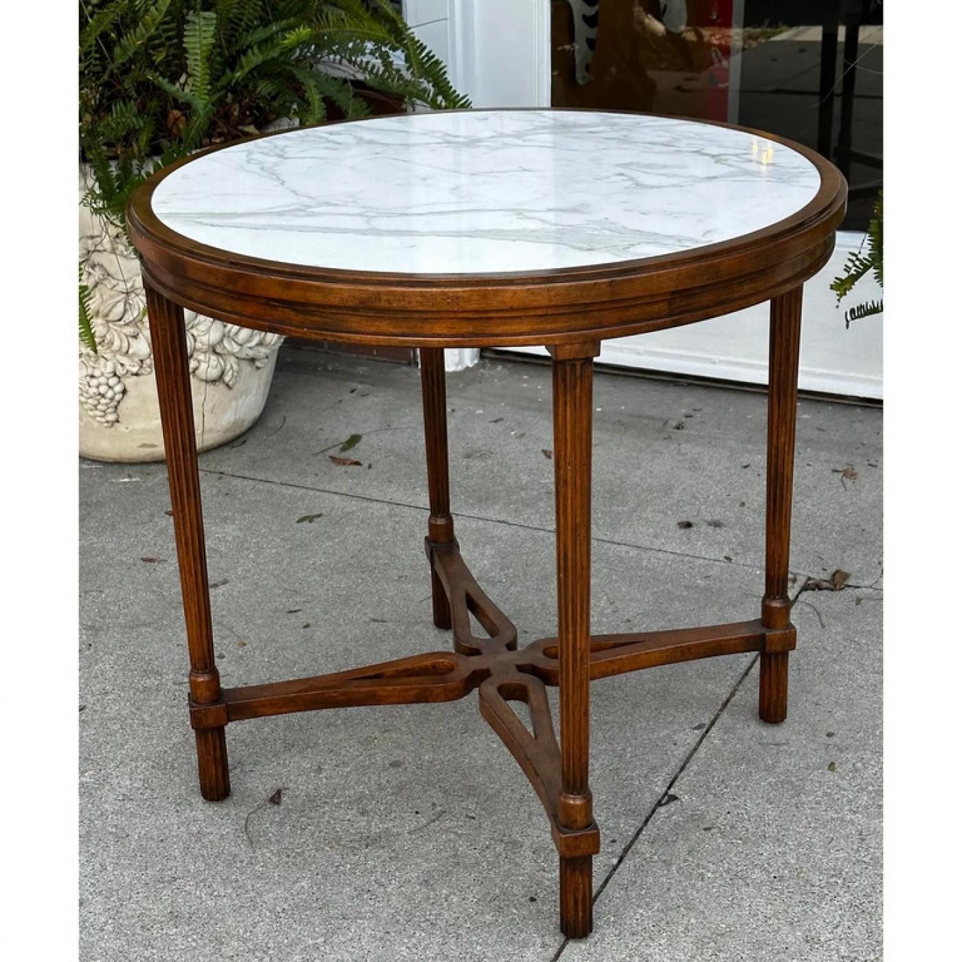 Randy Esada Designs - Carved Italian Mahogany Table With Calcutta ...