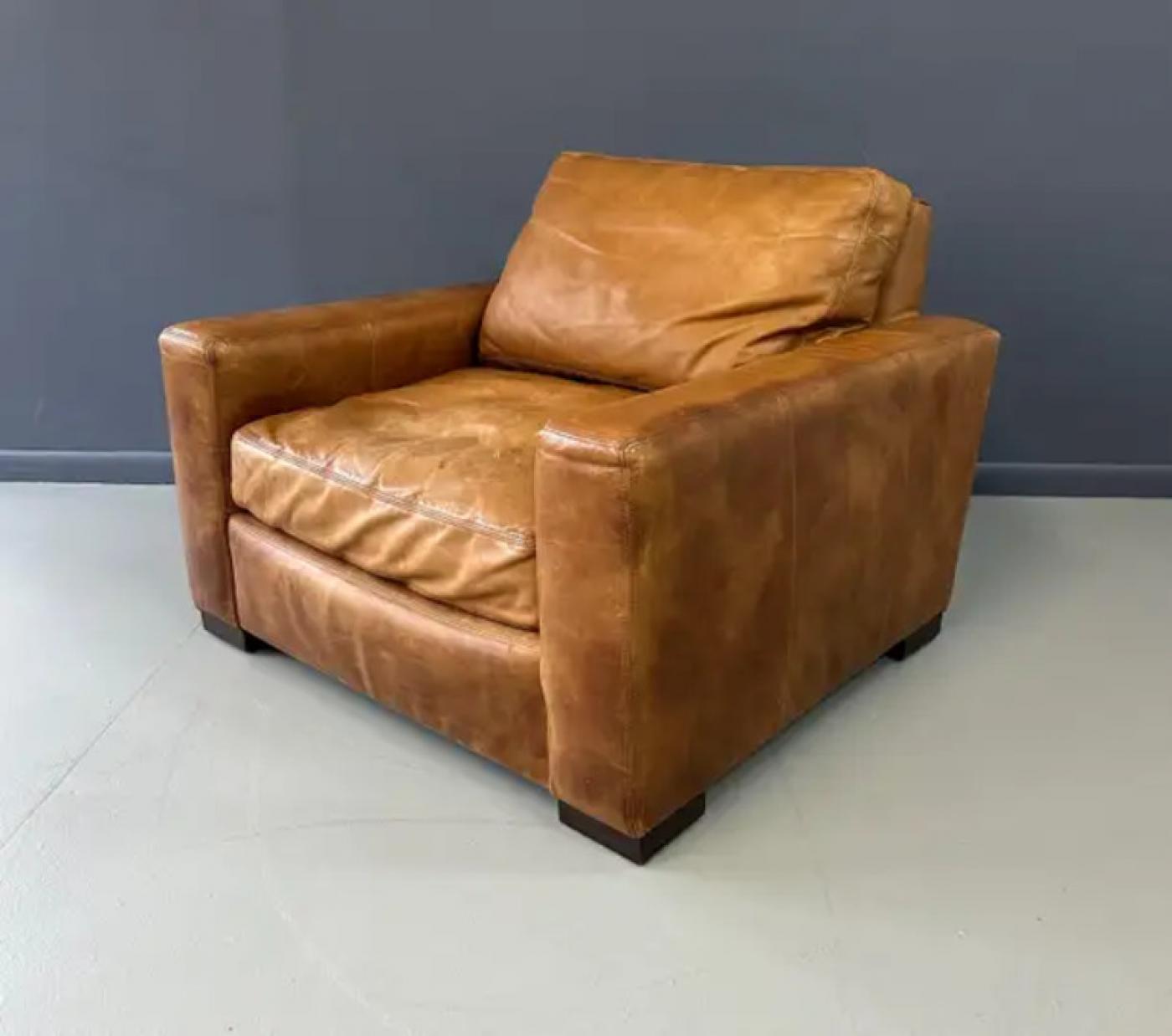 Restoration Hardware - Maxwell Leather Lounge Chair by Restoration Hardware