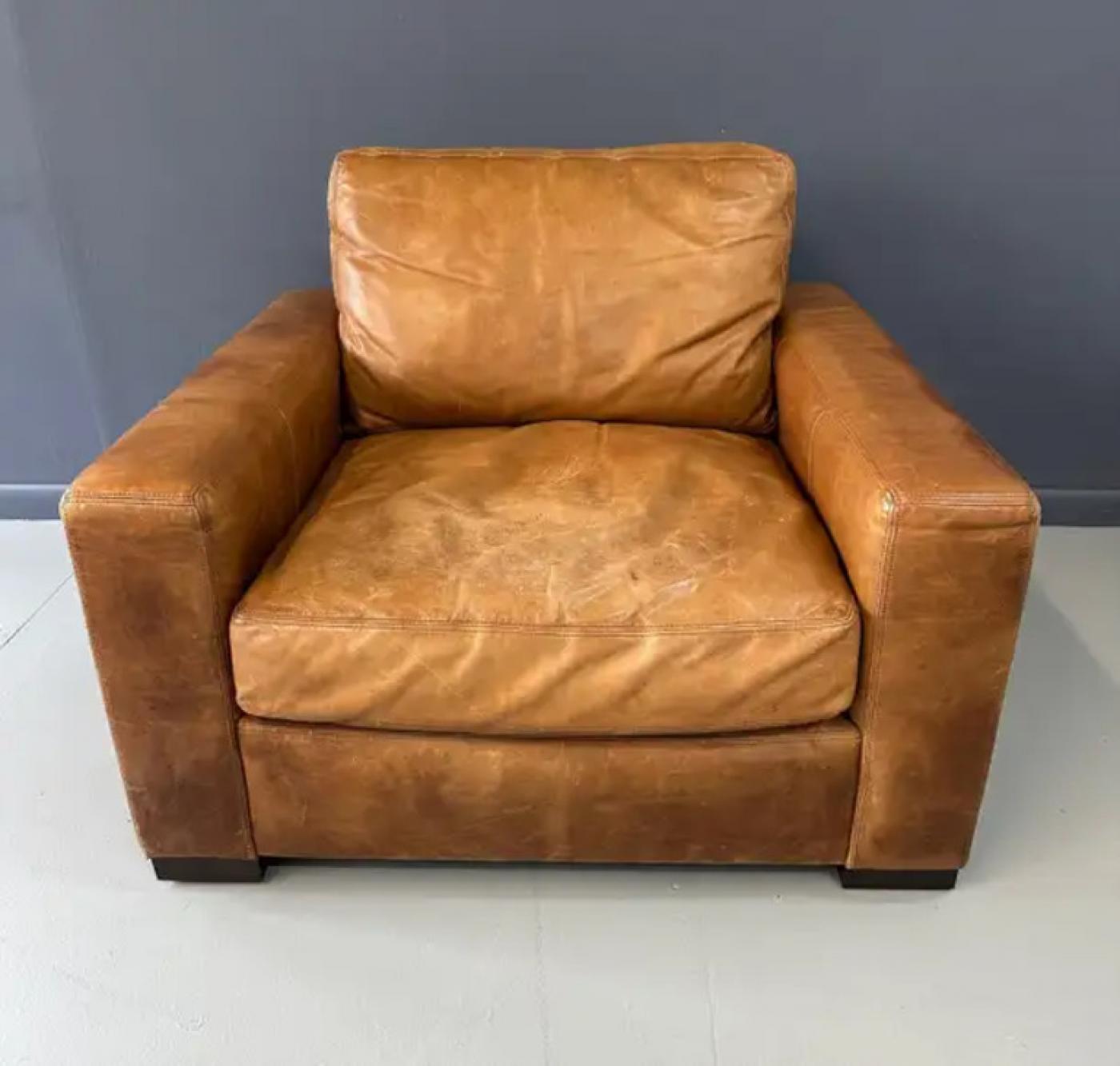 Restoration Hardware - Maxwell Leather Lounge Chair by Restoration Hardware