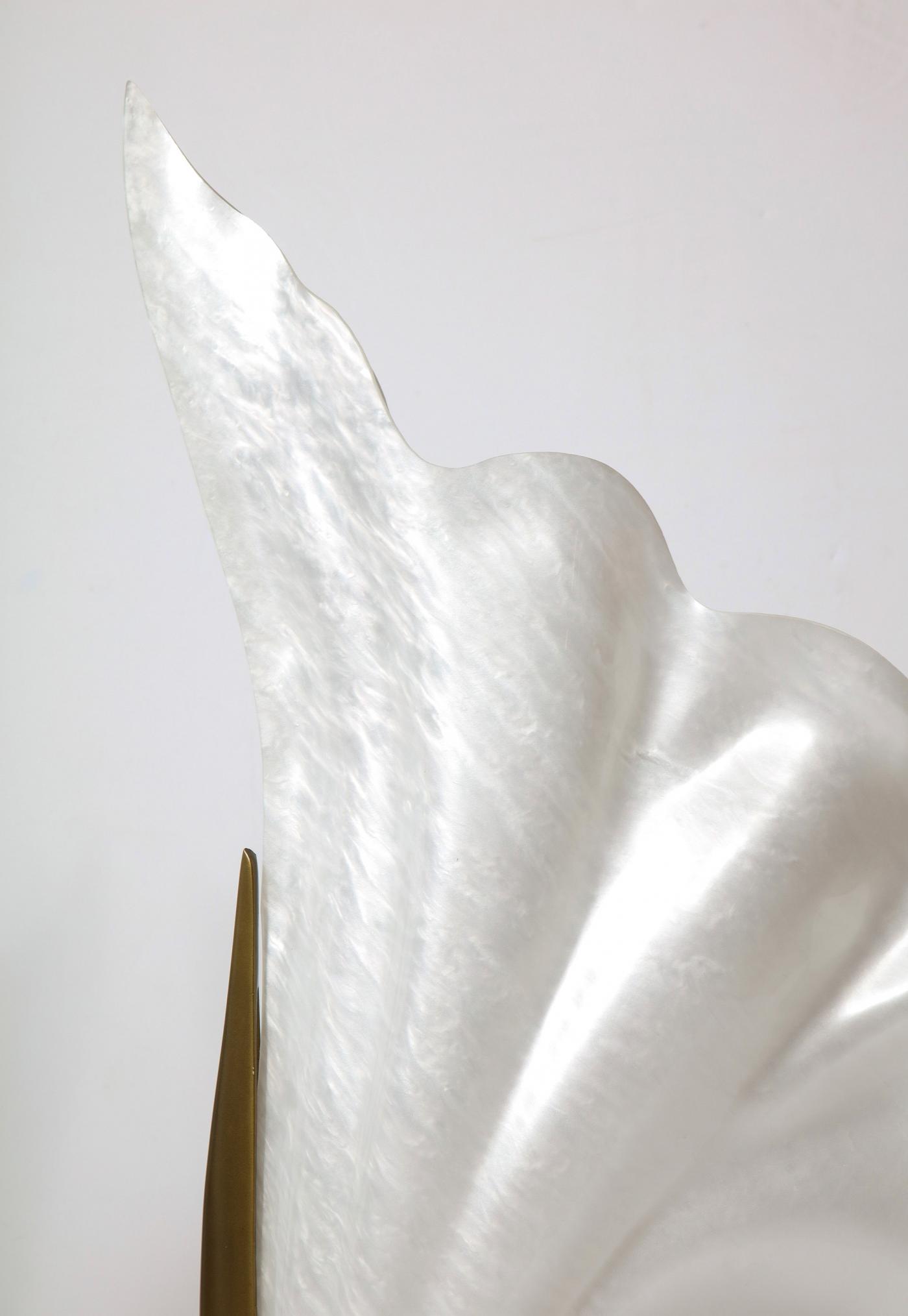 Roger Rougier - Pair of Monumental lily Form Lamps,