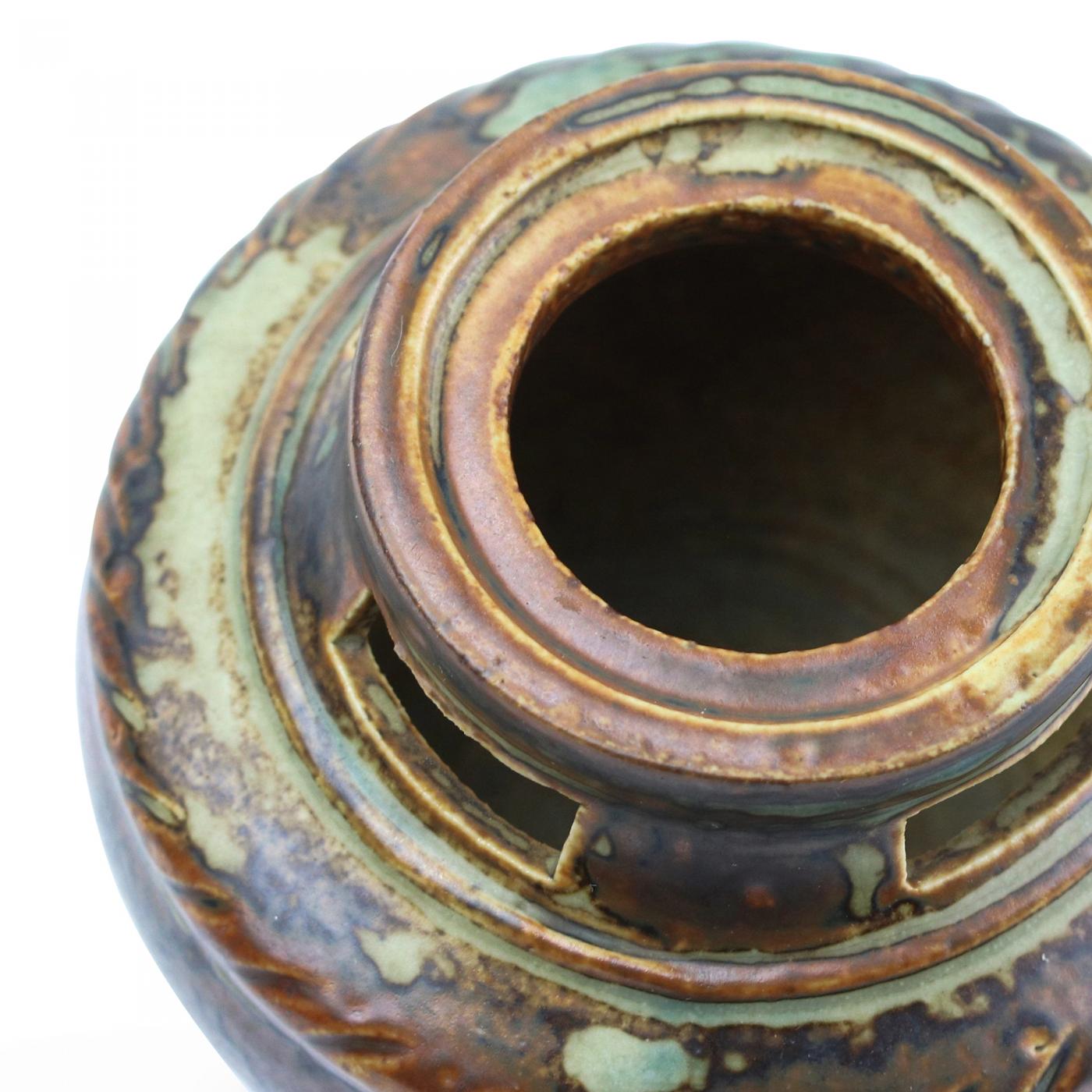 Royal Copenhagen - Incense Burner with Phoenix Finial and Sung Glaze by ...