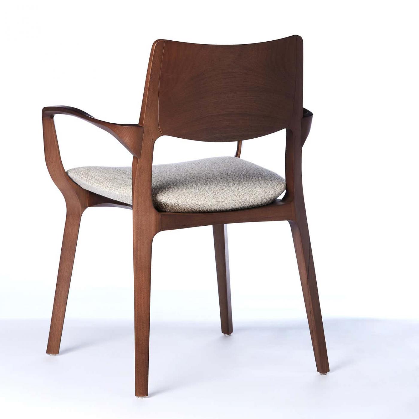 SIMONINI© - Post-Modern style Aurora chair in walnut finish with wooden ...