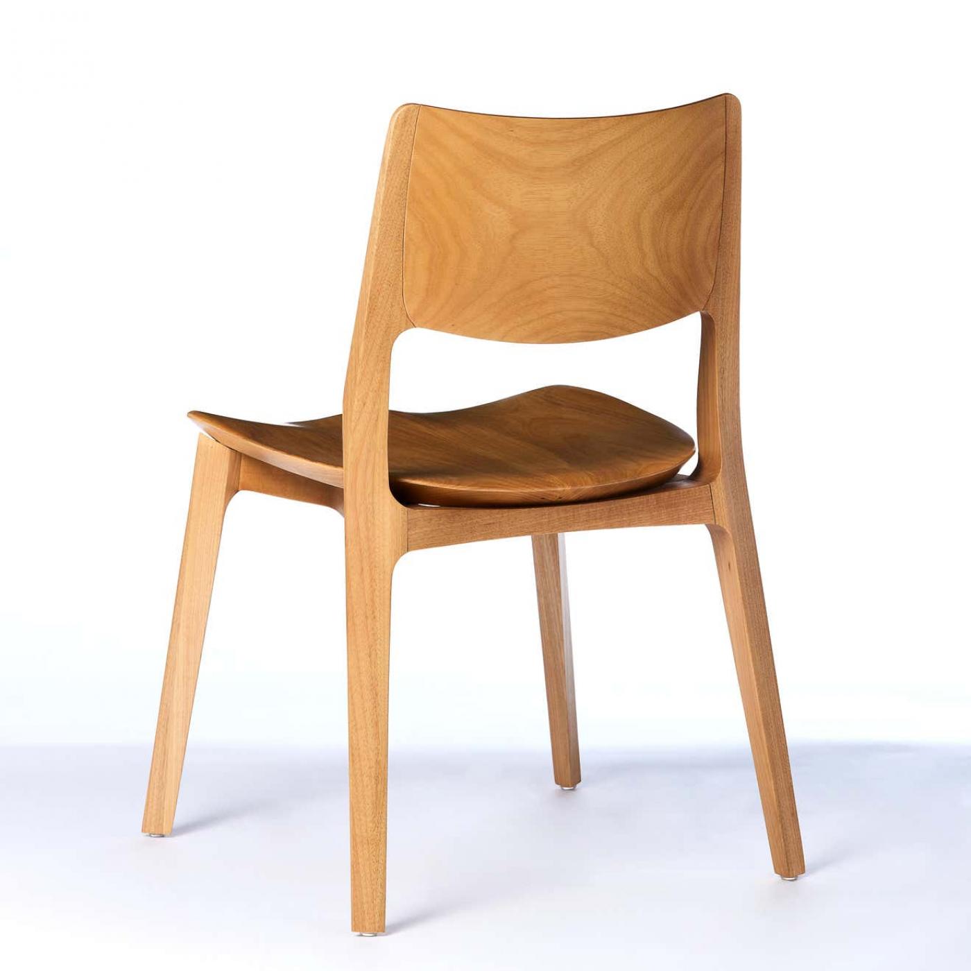 SIMONINI© - Aurora sculpted chair in natural finish no arms, solid seat ...