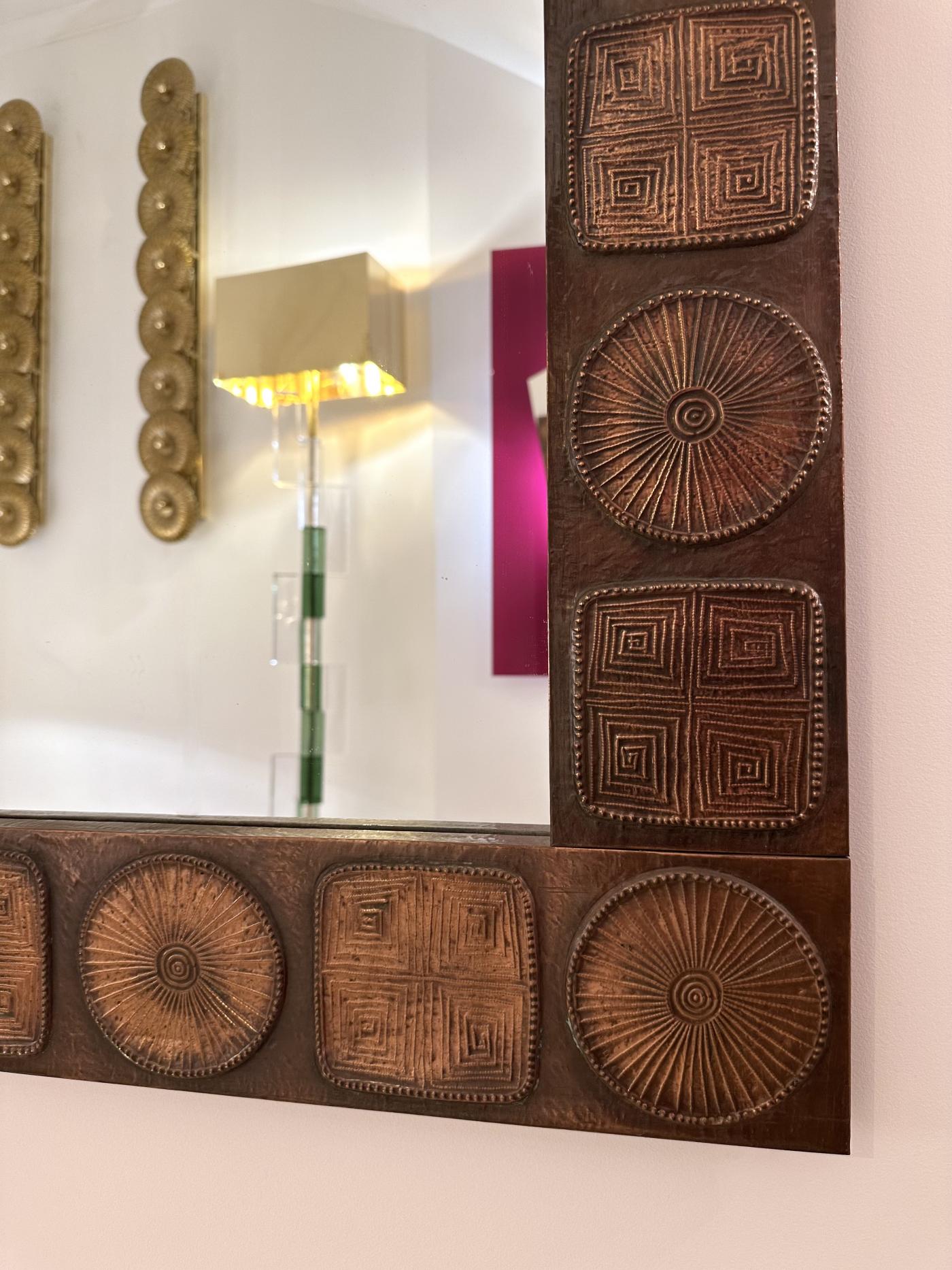 Santambrogio & De Berti - Brass Sculpture Mirror by Santambrogio & De ...