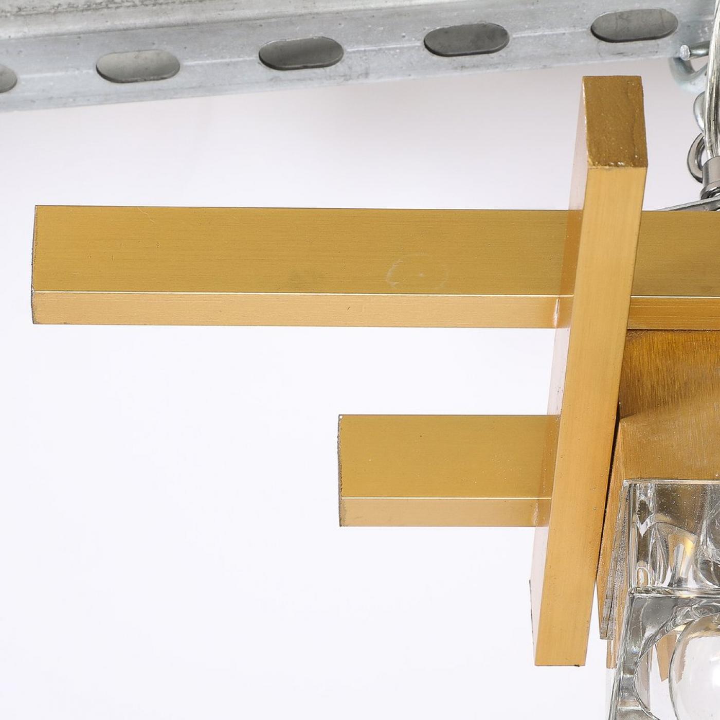Sciolari Lighting - Mid-Century Modernist Flush Mount Brass and Cubed ...