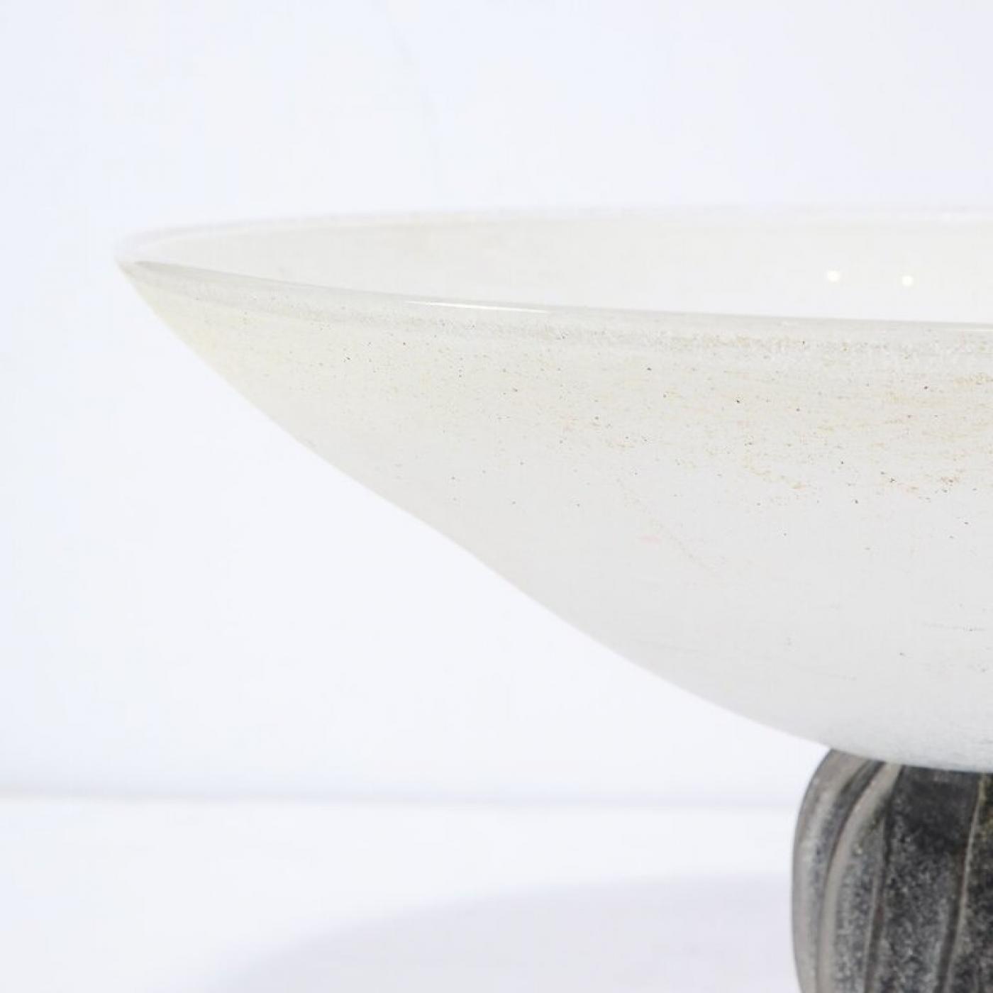 Seguso Viro - Modernist Hand-Blown Murano Glass Centerpiece in Scavo by ...