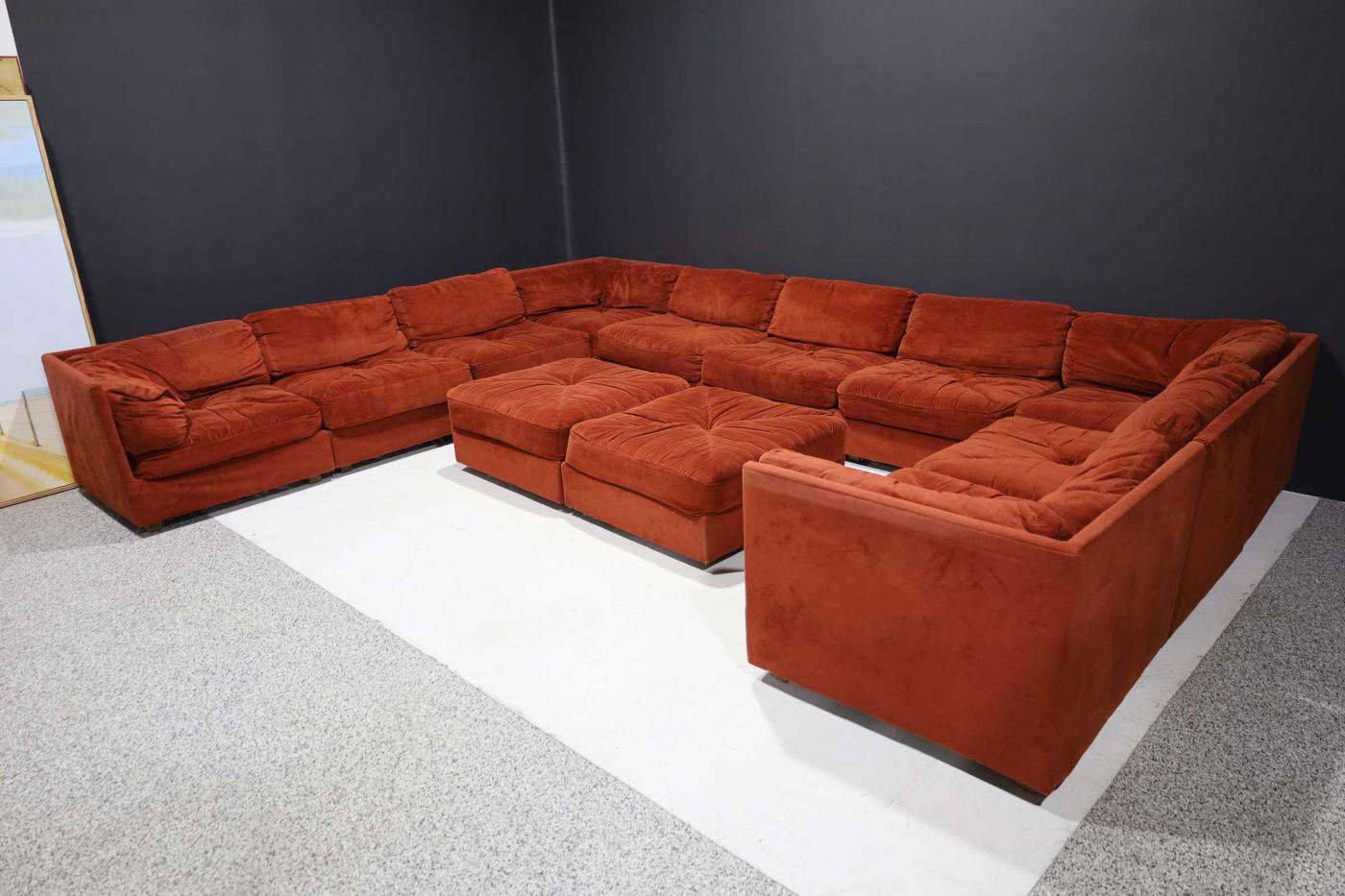 Selig Furniture Co. - Cubo Sectional in Velvet by Selig, 12 Pieces